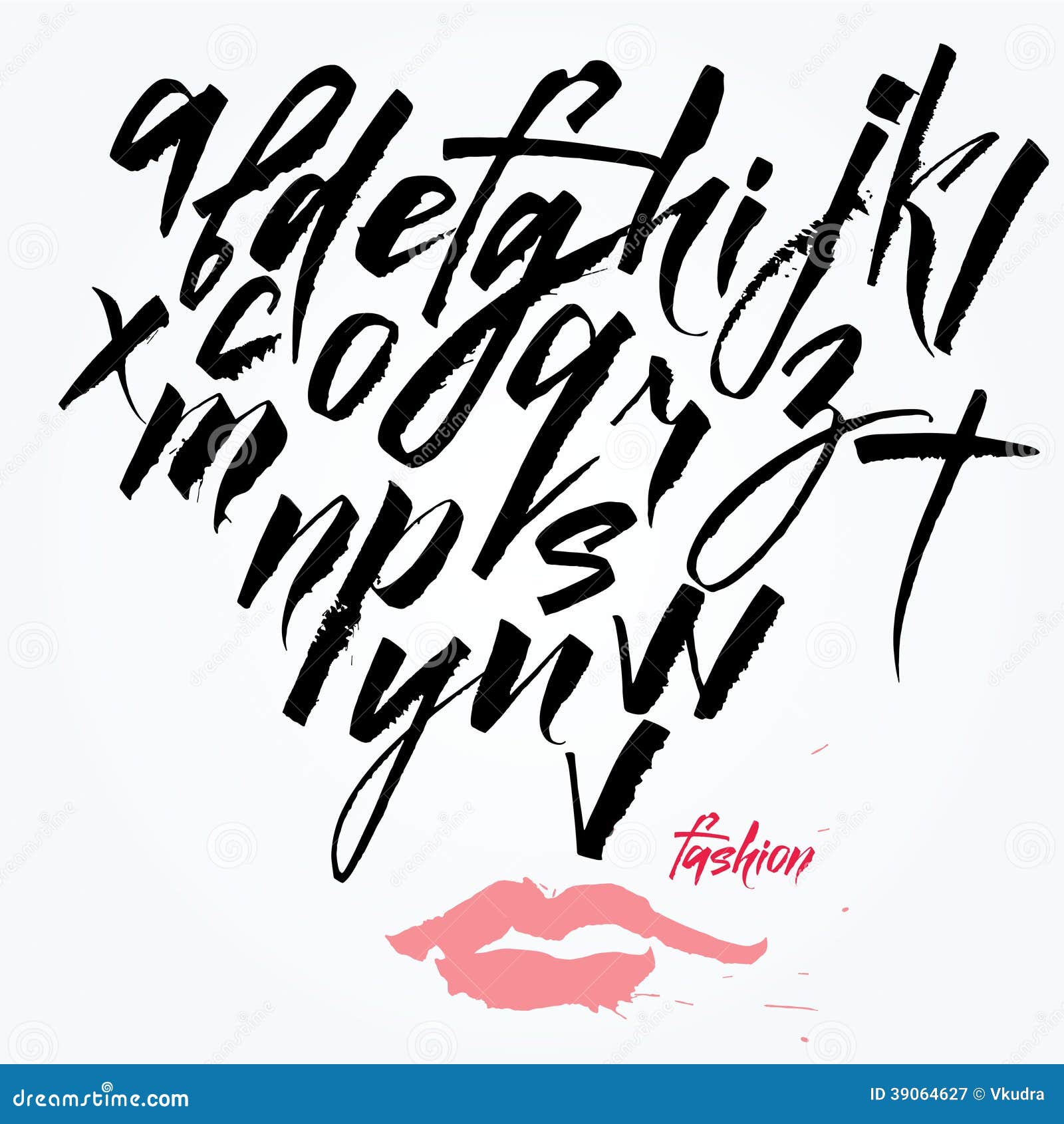 The Alphabet in Calligraphy Brush. Stock Vector - Illustration of mark ...