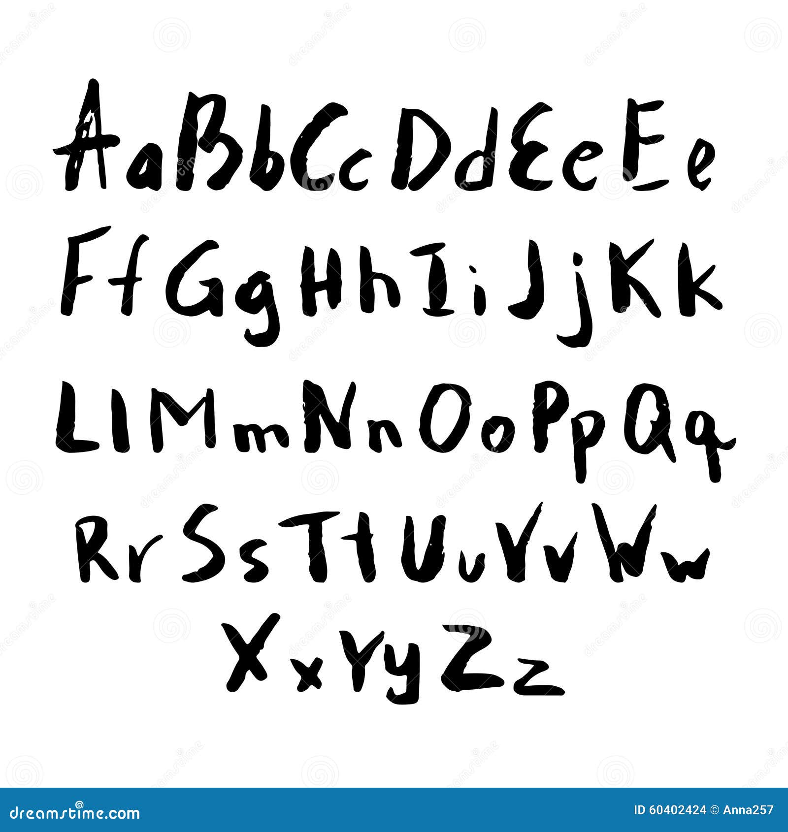 Alphabet in Calligraphy Brush Stock Vector - Illustration of graphic ...