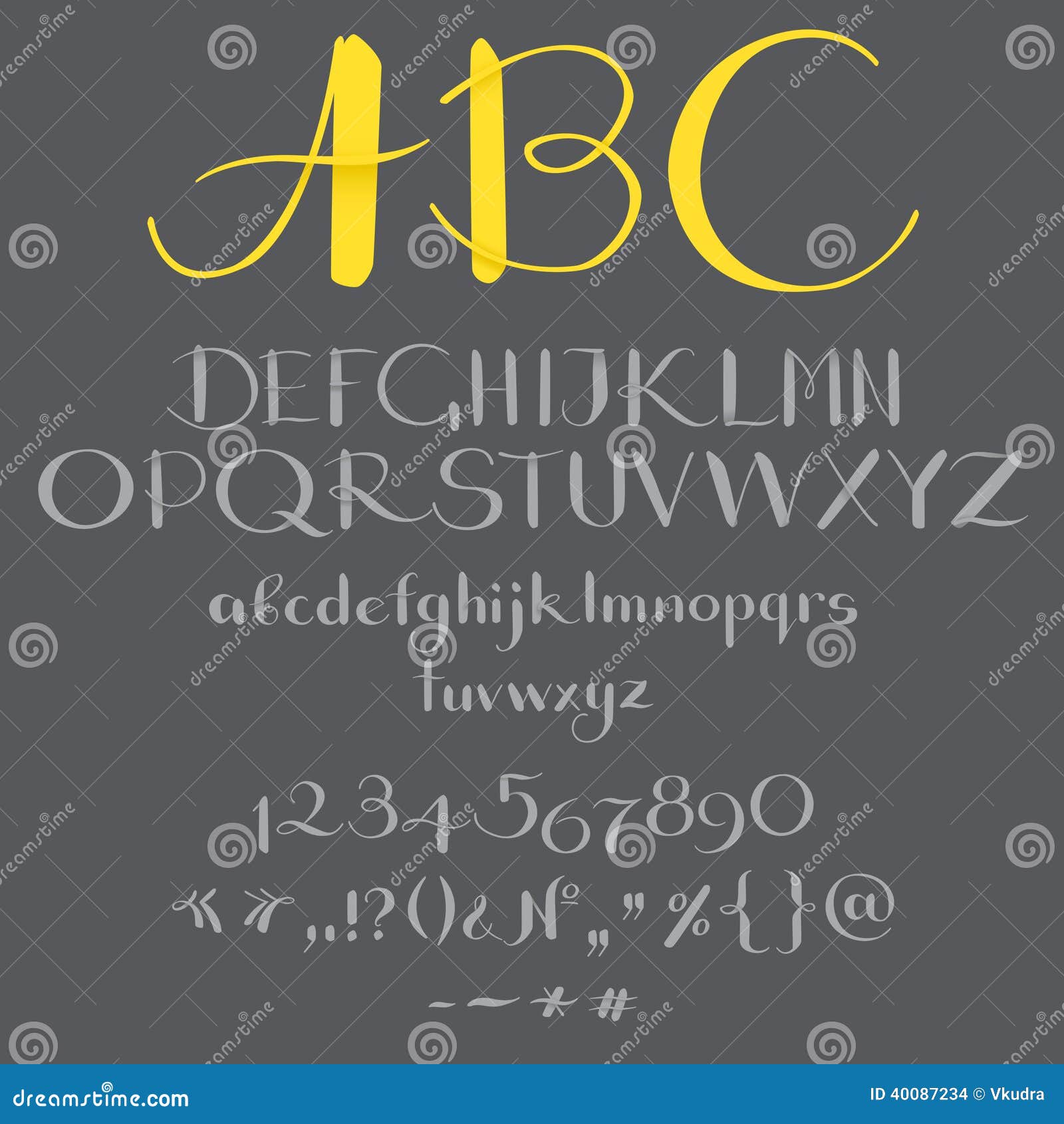 The Alphabet in Calligraphy Stock Vector - Illustration of alphabet ...