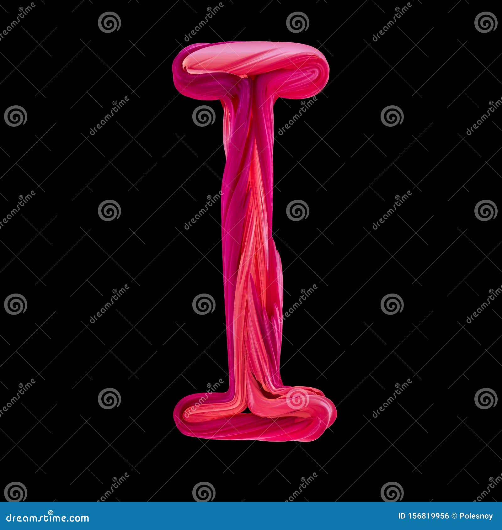 Alphabet Candy Twisted Style Art and Illustration Letter I. 3D Stock ...