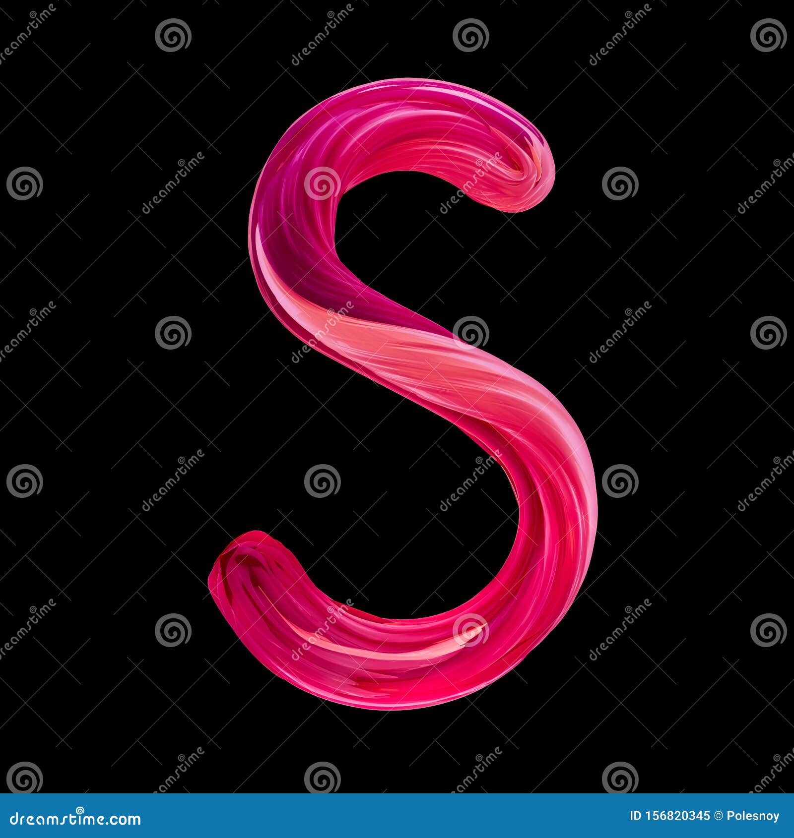 Alphabet Candy Twisted Style Art and Illustration Letter S. 3D Stock ...