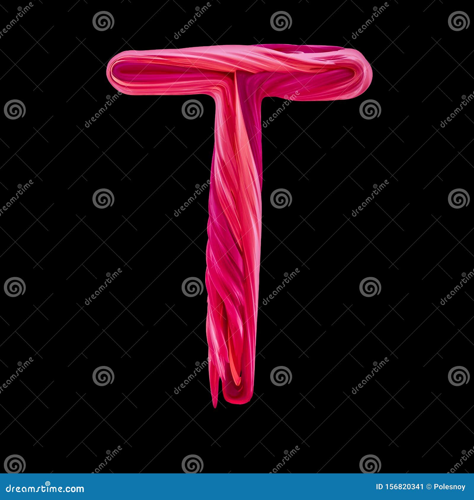 Alphabet Candy Twisted Style Art and Illustration Letter T. 3D Stock ...