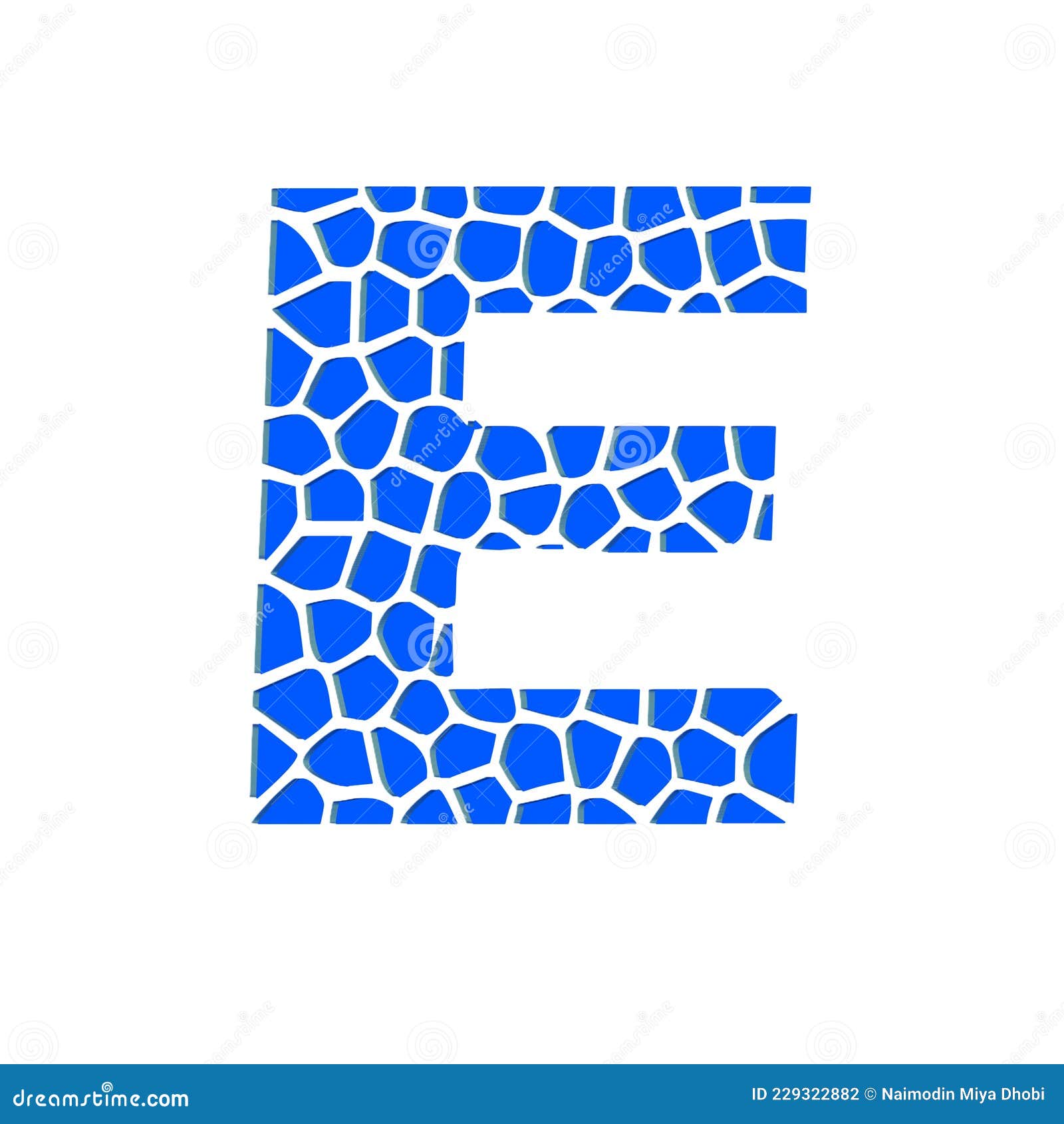 Alphabet Capital Letter E Blue 3D Abstract Texture Beautiful White ...
