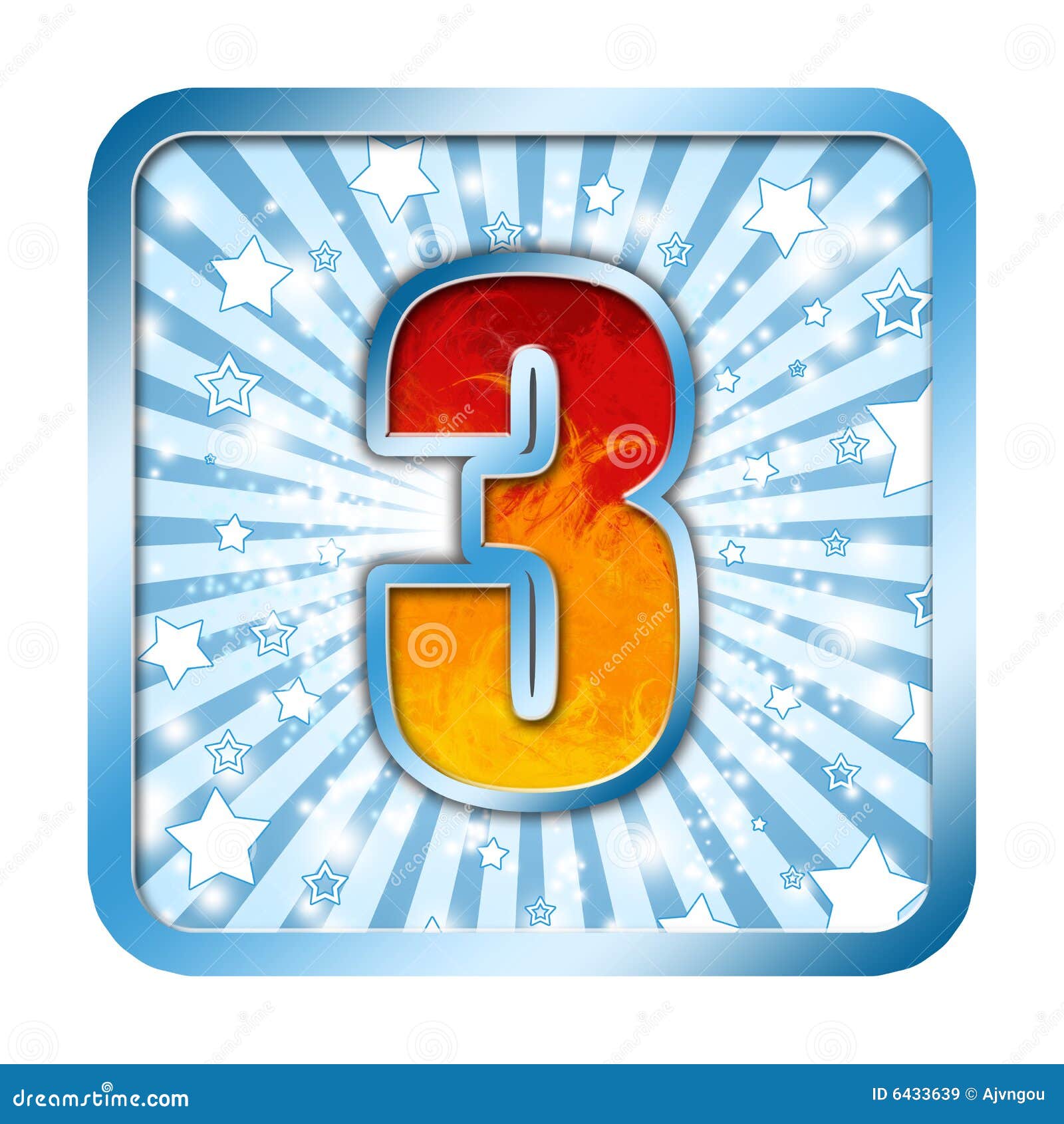 Alphabet Celebration Number - 3 Three Stock Illustration - Illustration ...