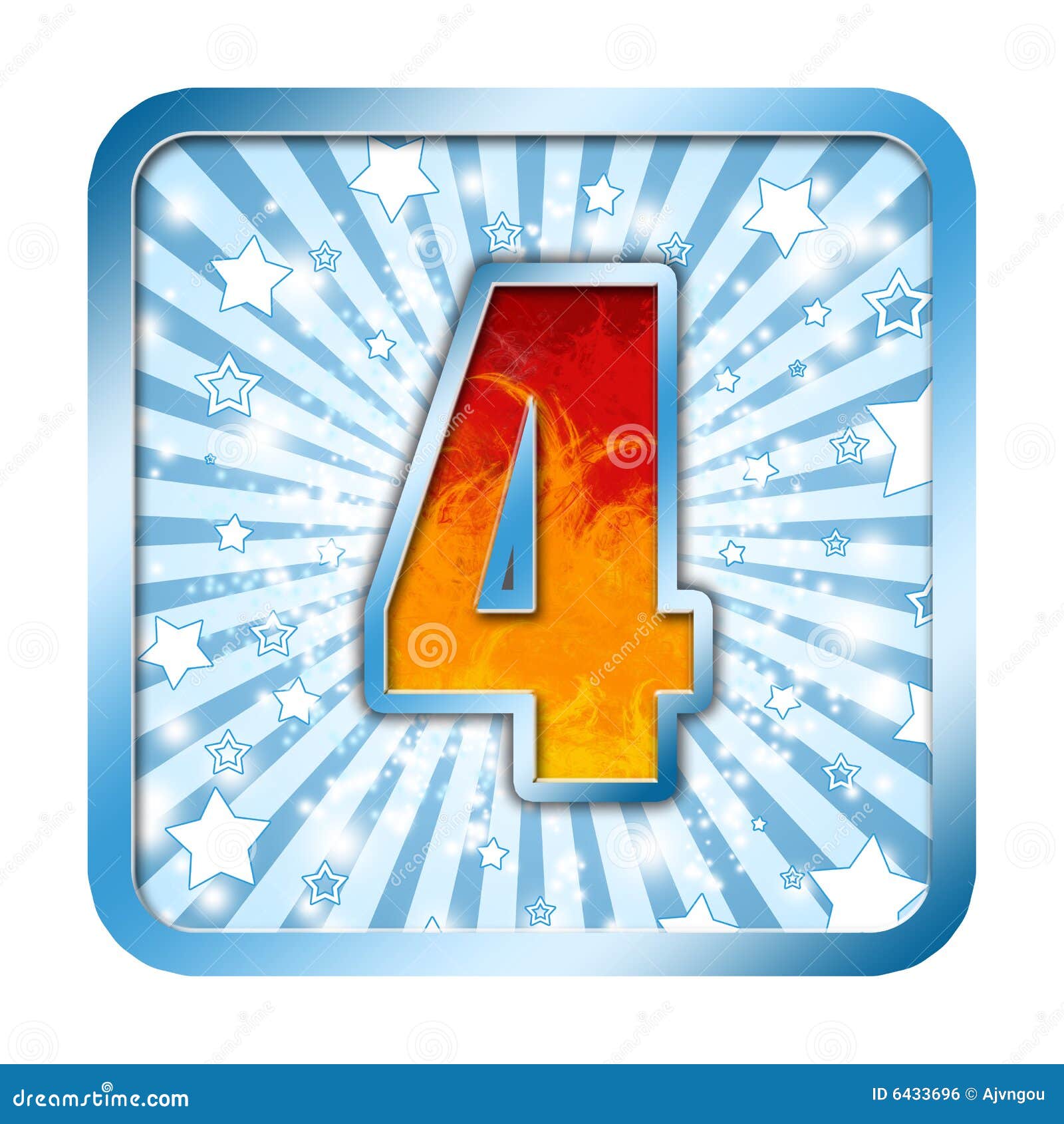 Alphabet Celebration Number - 4 Four Stock Illustration - Illustration ...