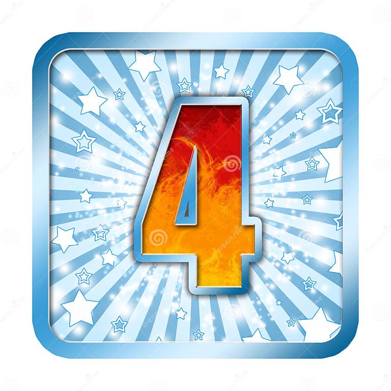 Alphabet Celebration Number - 4 Four Stock Illustration - Illustration ...
