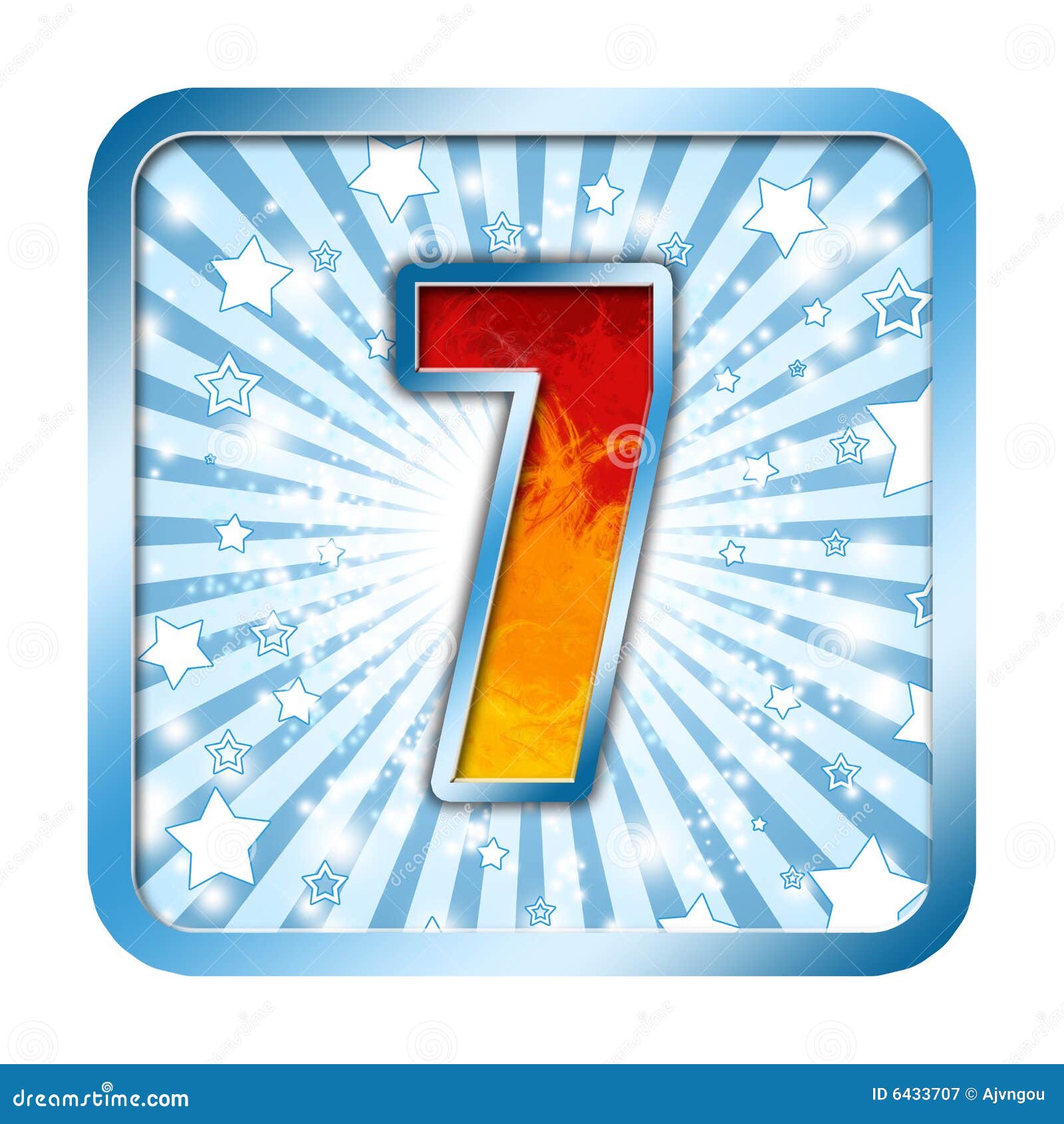 Alphabet Celebration Numbers 7 Seven Stock Illustration - Illustration ...