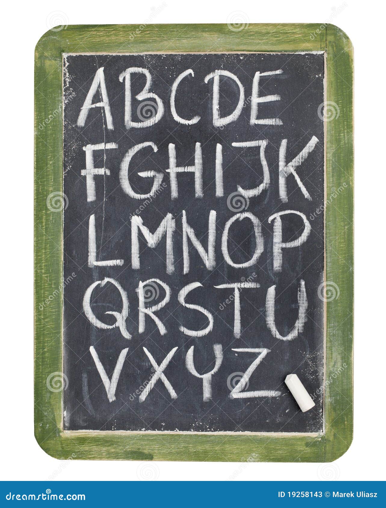 Alphabet in Chalk on Blackboard Stock Image - Image of wood, uppercase ...