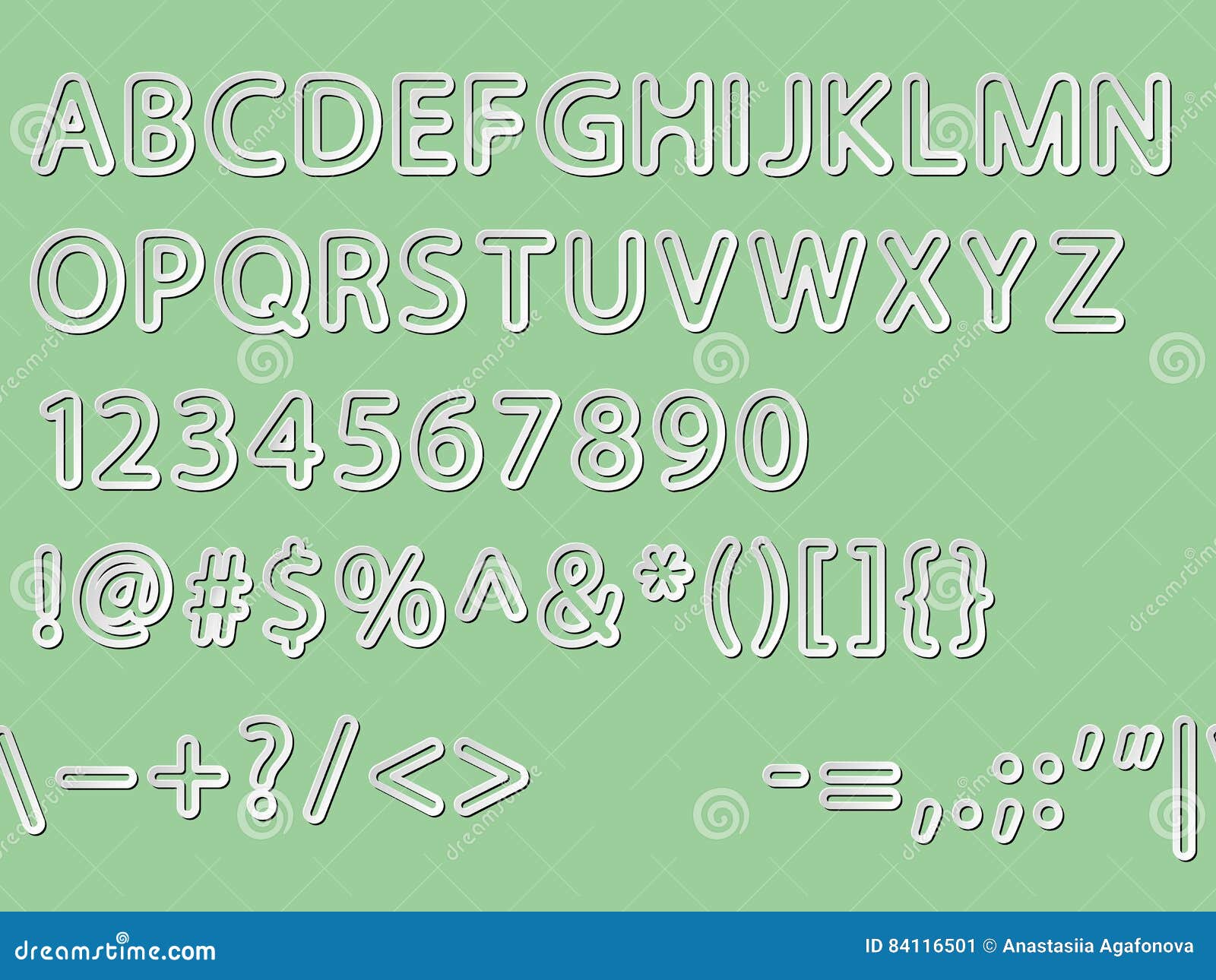 Alphabet, Chiffre Et Signes Illustration de Vecteur - Illustration du ...