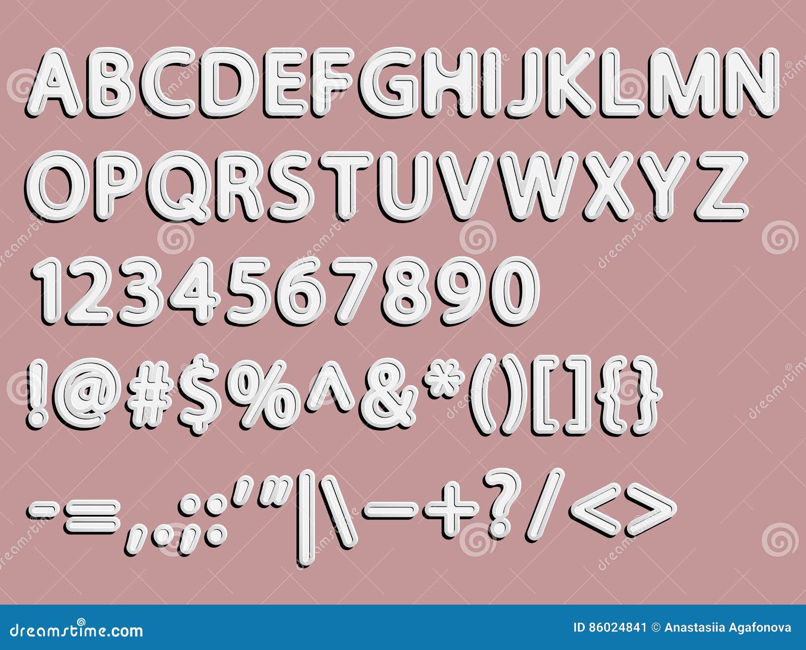 Alphabet, Chiffre Et Signes Illustration de Vecteur - Illustration du ...