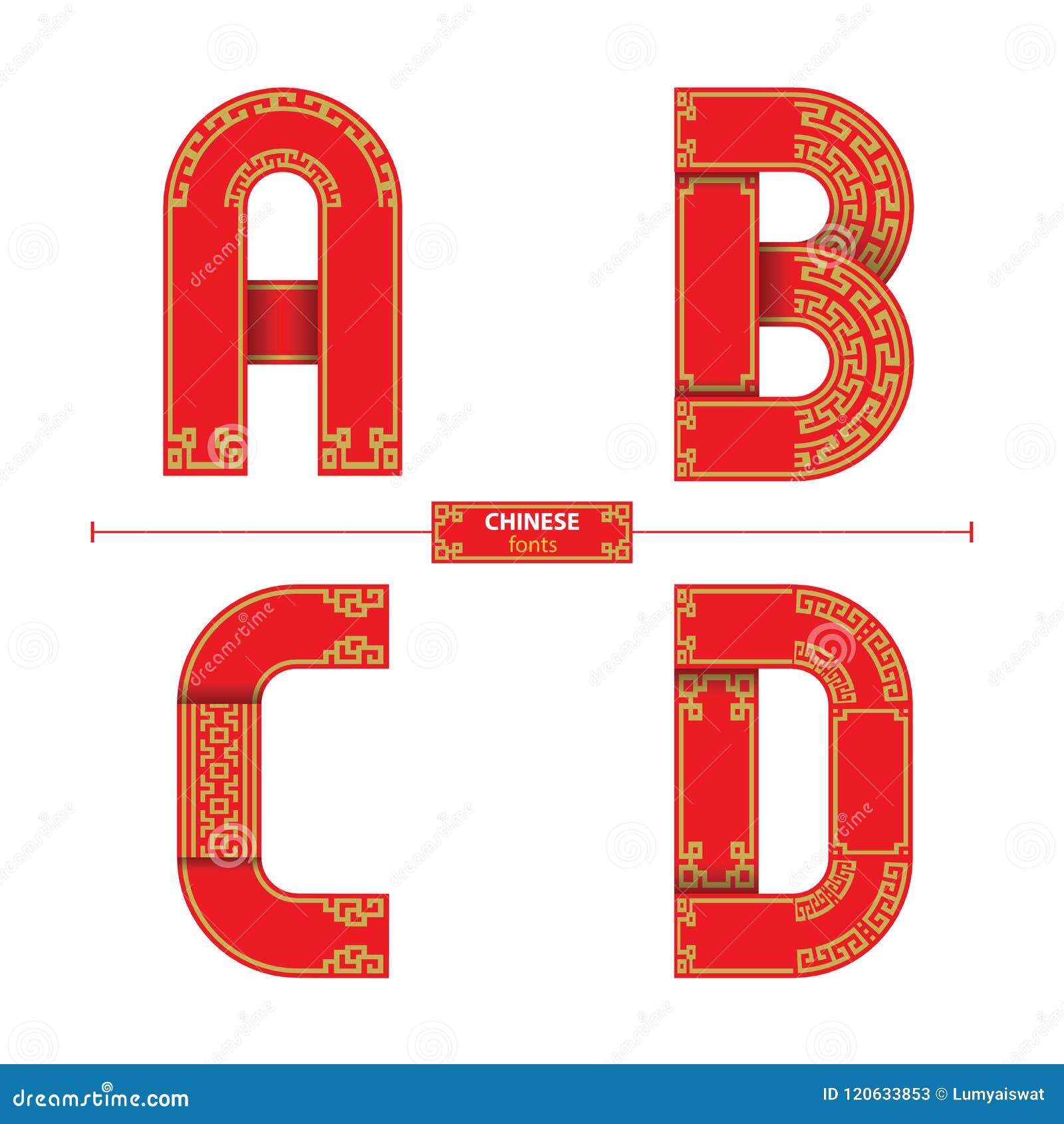 Alphabet-Chinese in Einem Satz ABCD Vektor Abbildung - Illustration von ...