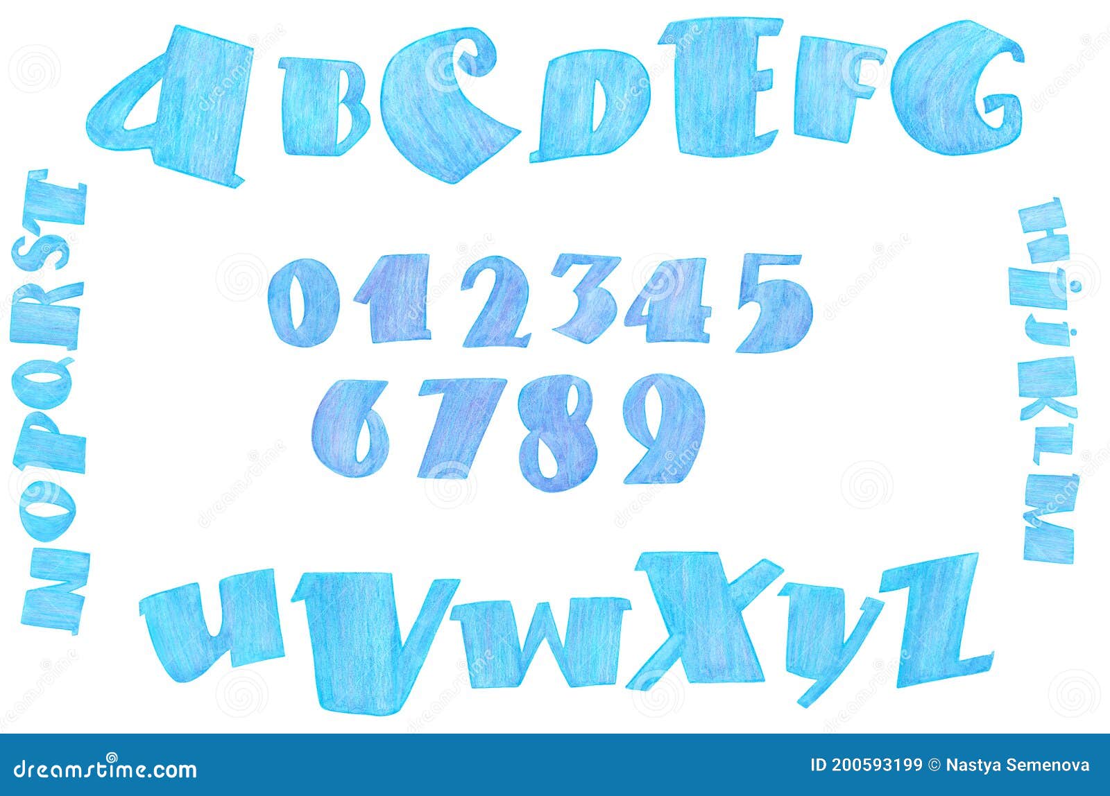 Alphabet Clipart Alphabet Blue ABC 26 Letters Clipart Digital Stock ...