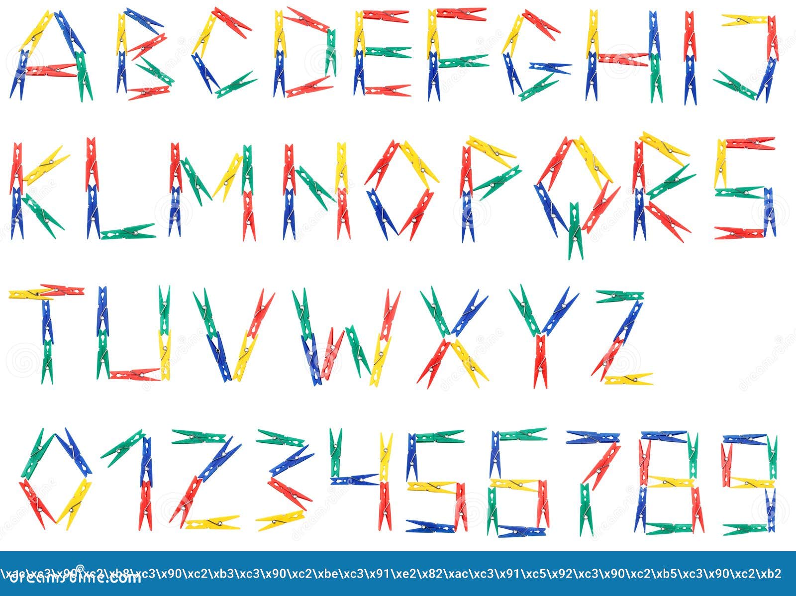 Alphabet of clips stock illustration. Illustration of clip - 29570121
