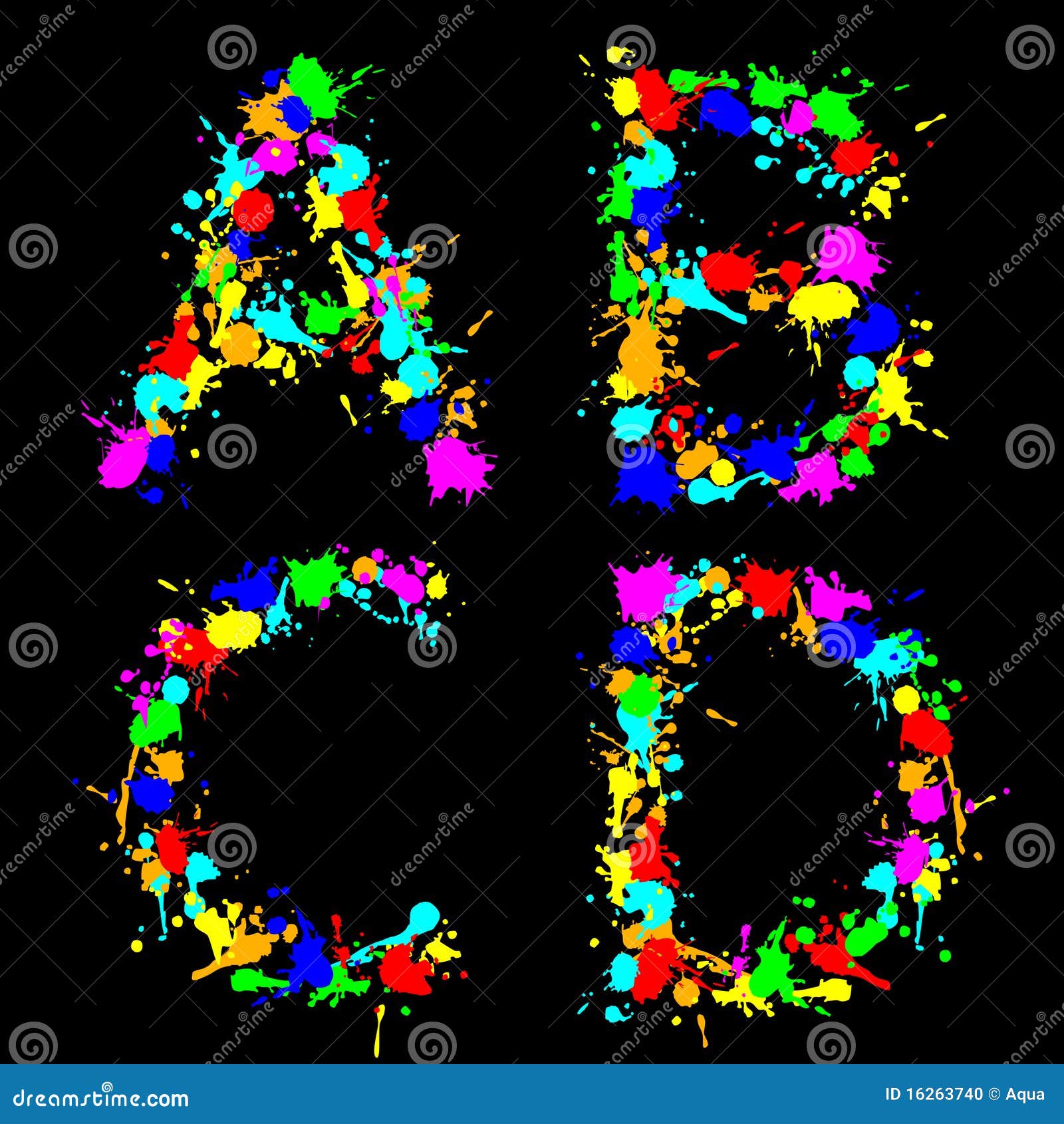 Alphabet color drop ABCD stock vector. Illustration of child - 16263740