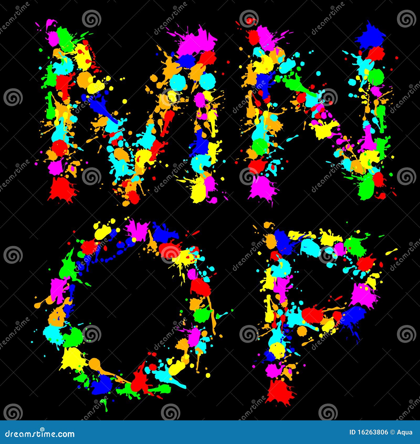 Alphabet color drop MNOP stock vector. Illustration of color - 16263806