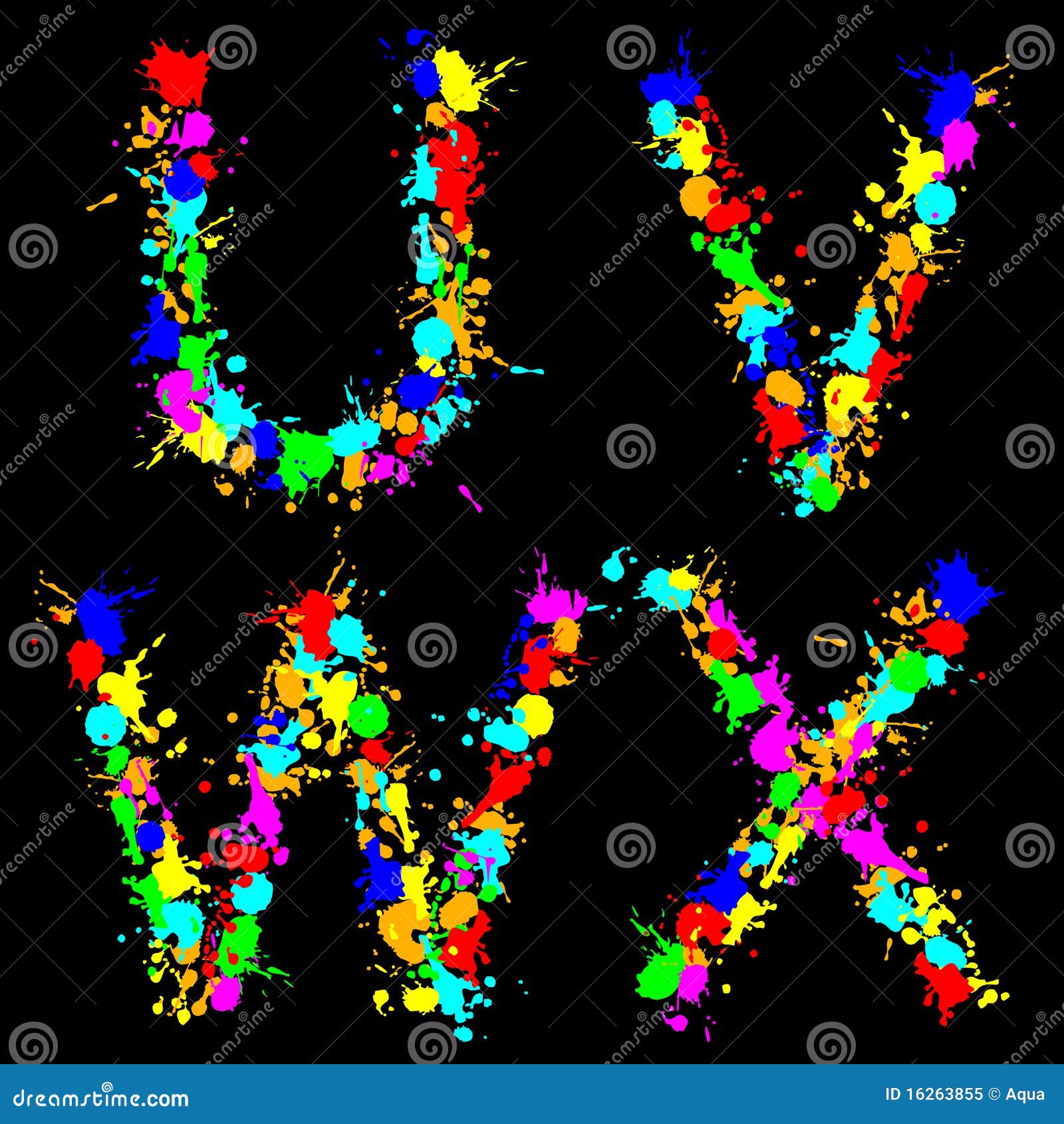 Alphabet color drop UVWX stock vector. Illustration of aqua - 16263855