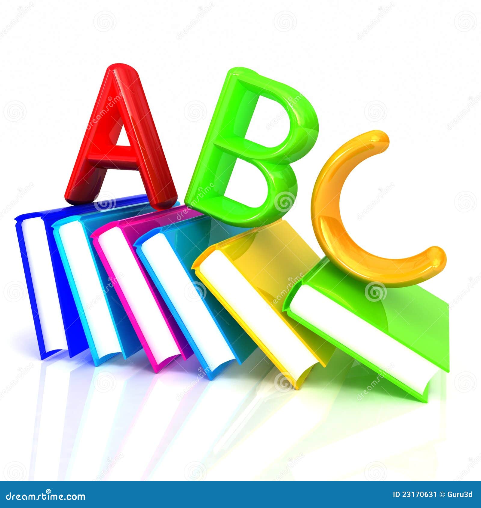 Alphabet on a Colorful Real Books Stock Illustration - Illustration of ...