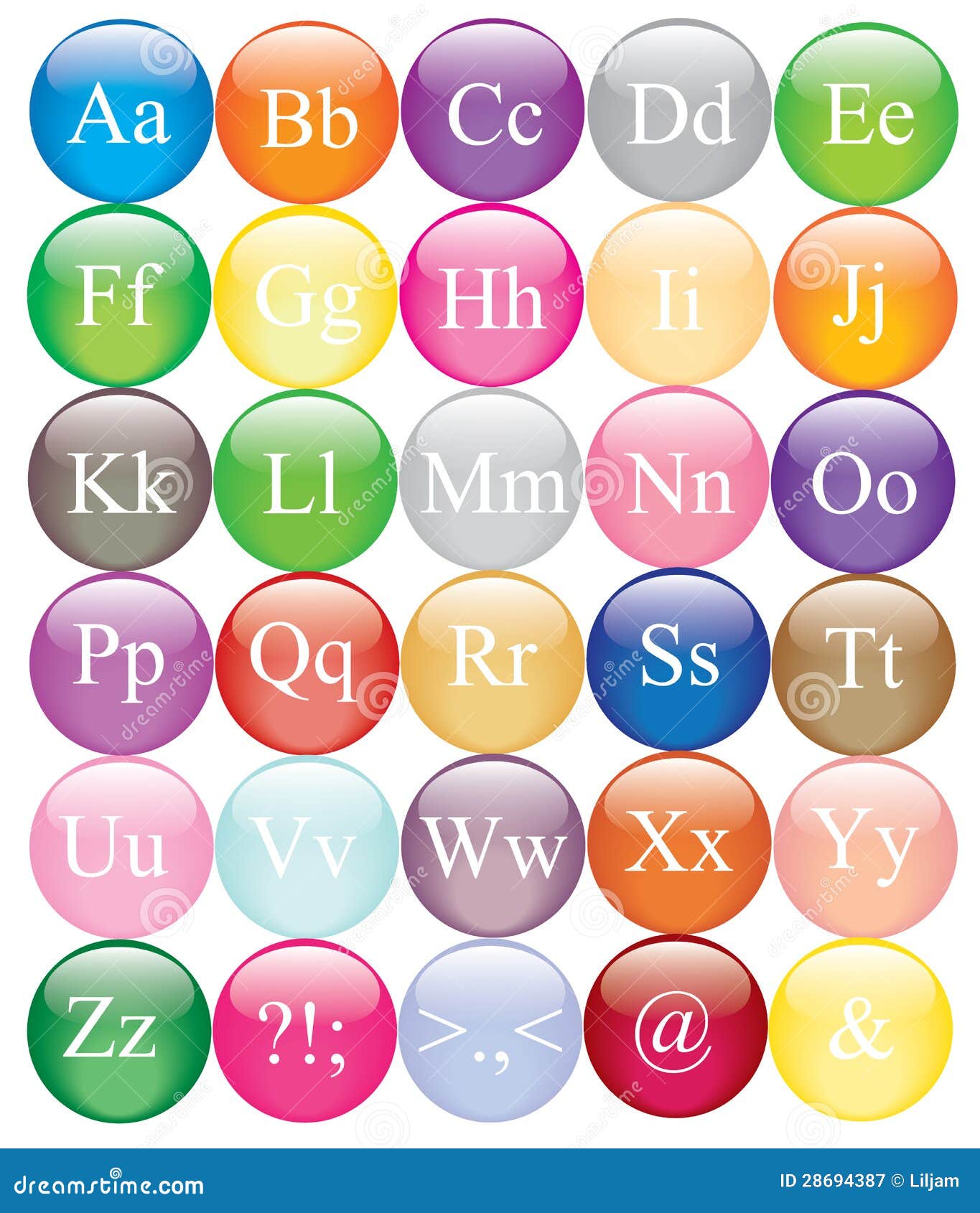 Alphabet Colorful Vector Collection Stock Vector - Illustration of ...