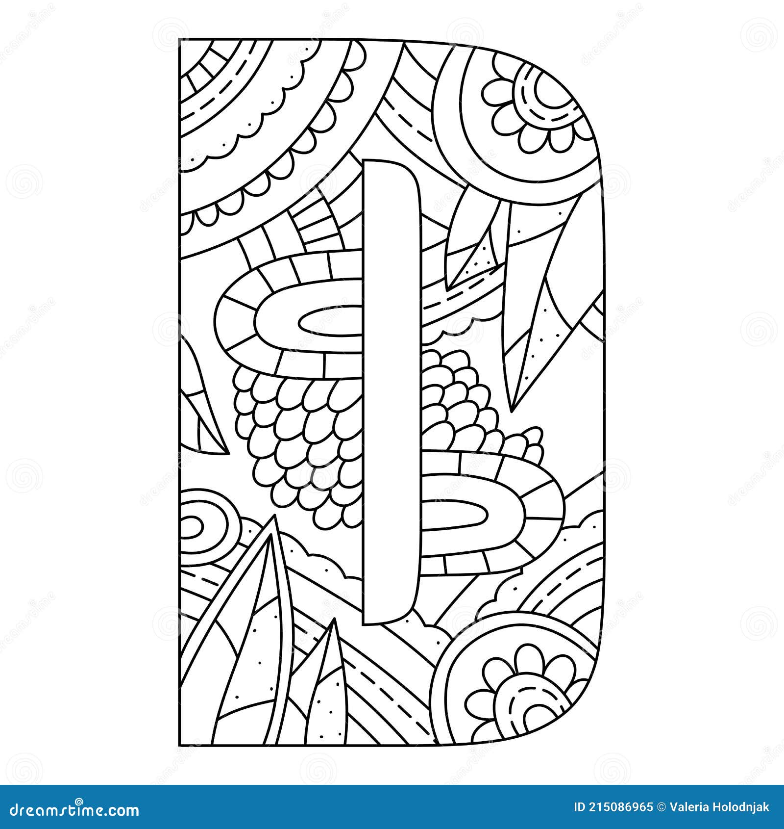 Alphabet Coloring Page. Capital Letter. Vector Illustration. Stock ...