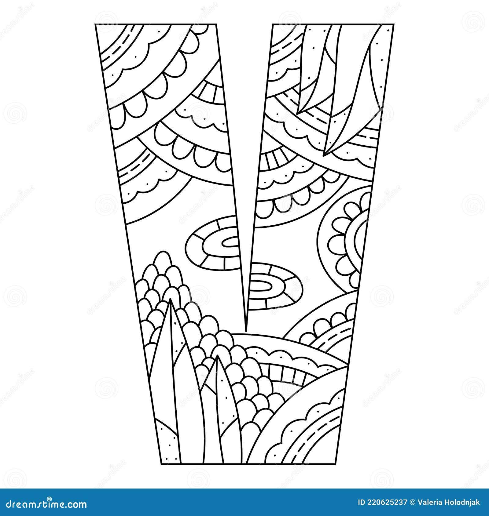 Alphabet Coloring Page. Capital Letter. Vector Illustration. Stock ...
