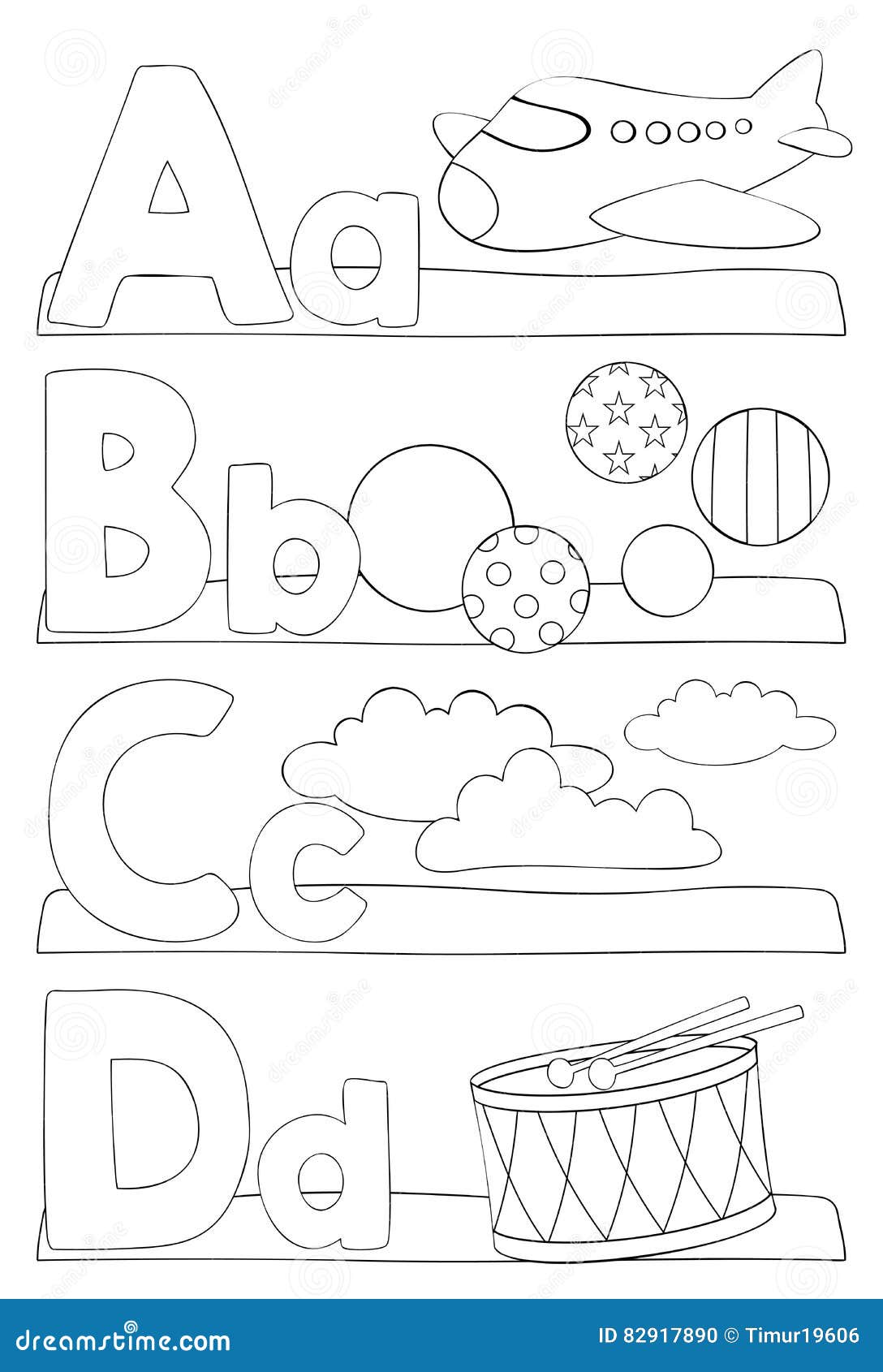 Alphabet Coloring Page - Letters a, B, C, D. Stock Vector ... Alphabet Coloring Page - Letters a, B, C, D. Stock Vector ...