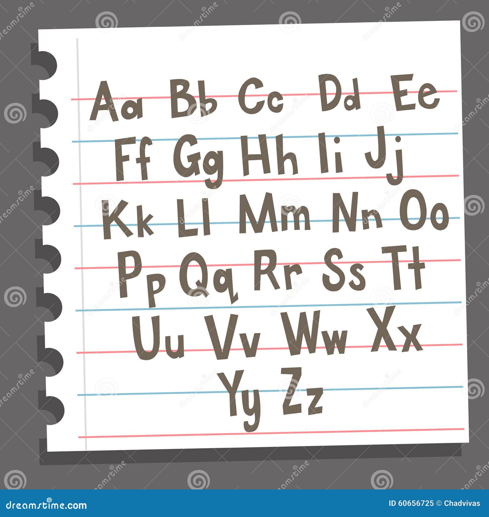 Alphabet in Composition Pad Stock Vector - Illustration of collection ...