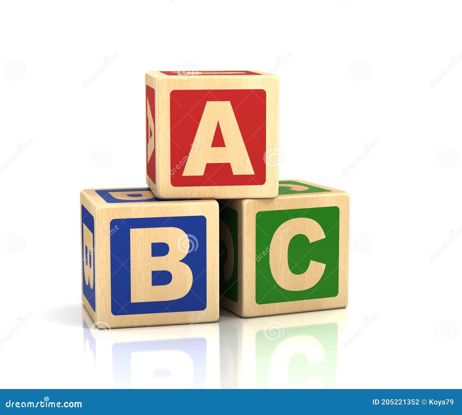 Alphabet Concept - ABC Cubes on a White Background Stock Illustration ...