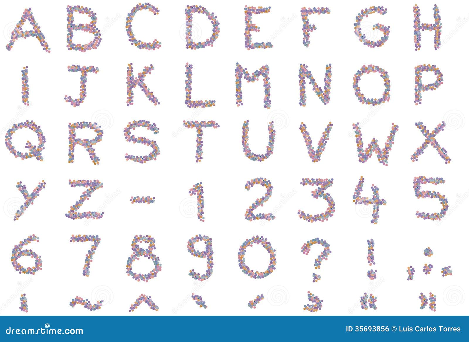 Alphabet of confetti stock photo. Image of artistic, colour - 35693856
