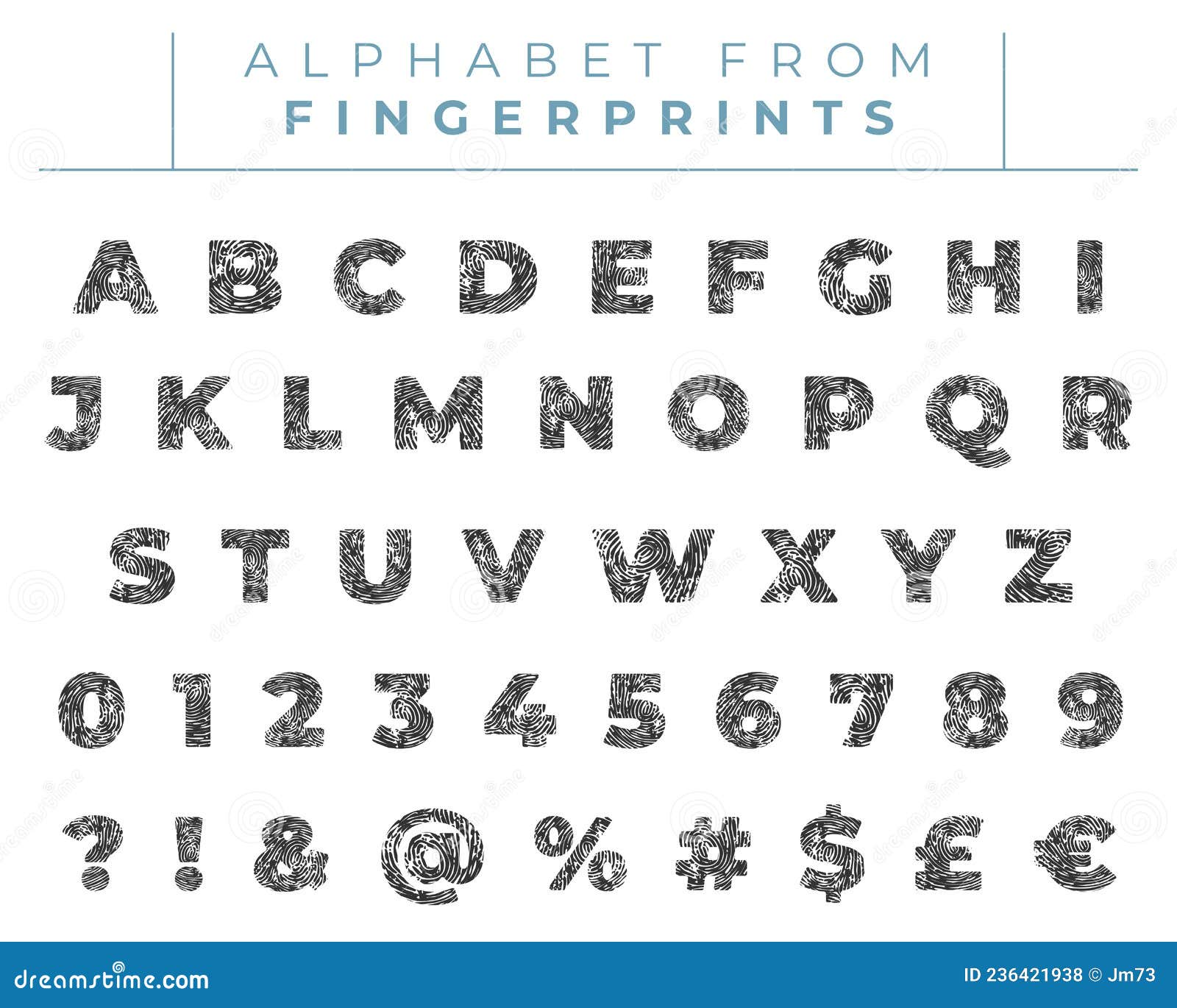 Alphabet Created from Abstract Fingerprints Stock Vector - Illustration ...
