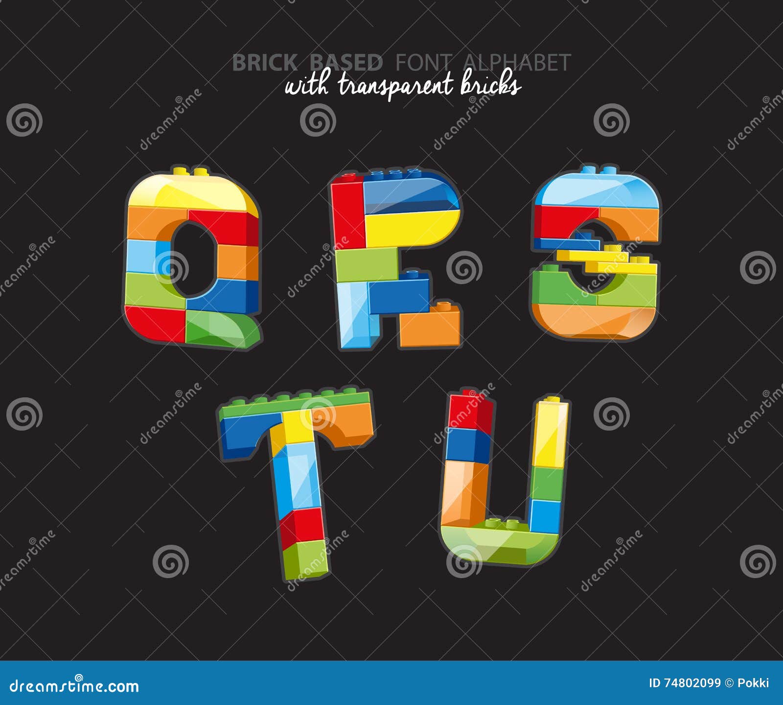 Alphabet Created from Playing Bricks Stock Vector - Illustration of ...