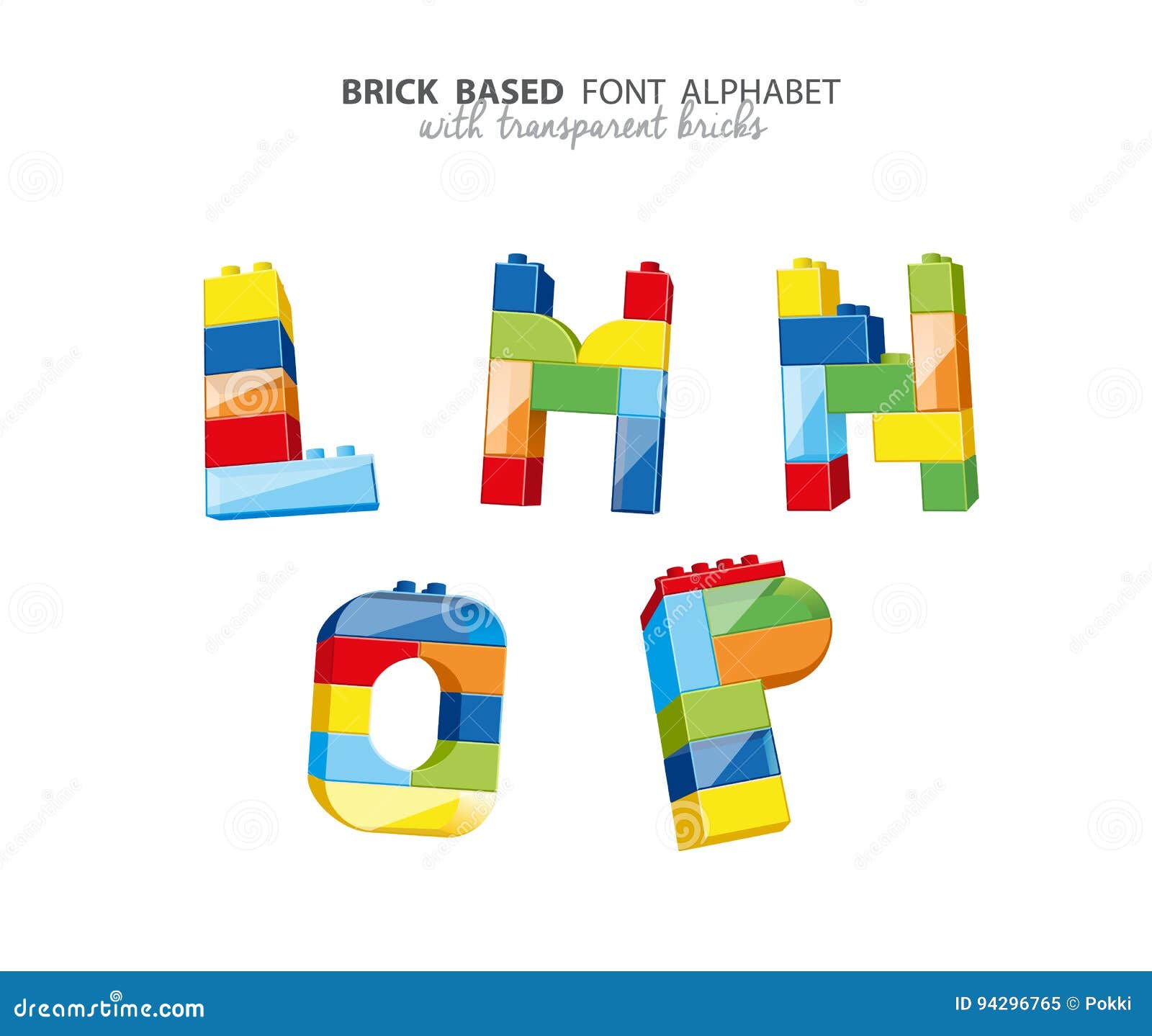 Alphabet Created from Playing Bricks Stock Vector - Illustration of ...