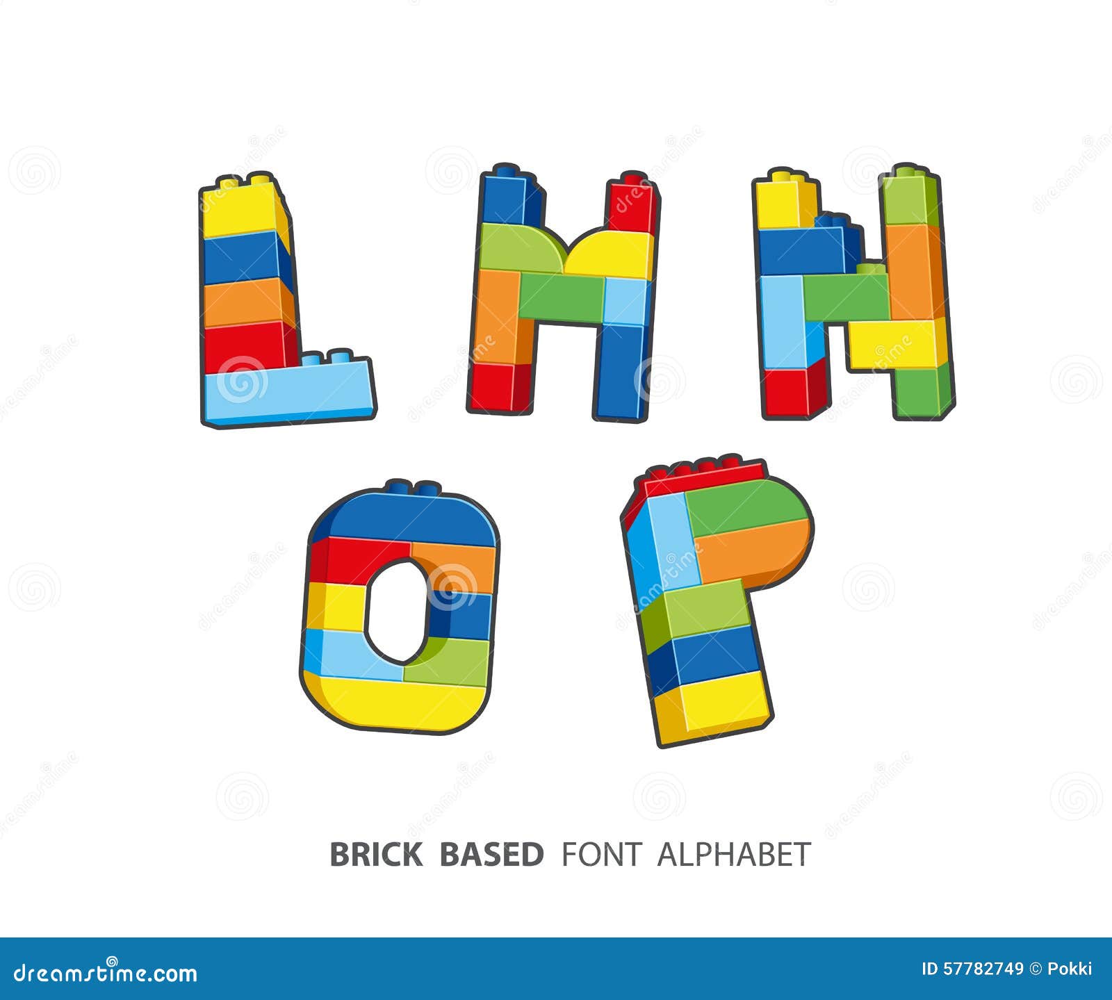 Alphabet Created from Playing Bricks. Stock Illustration - Illustration ...