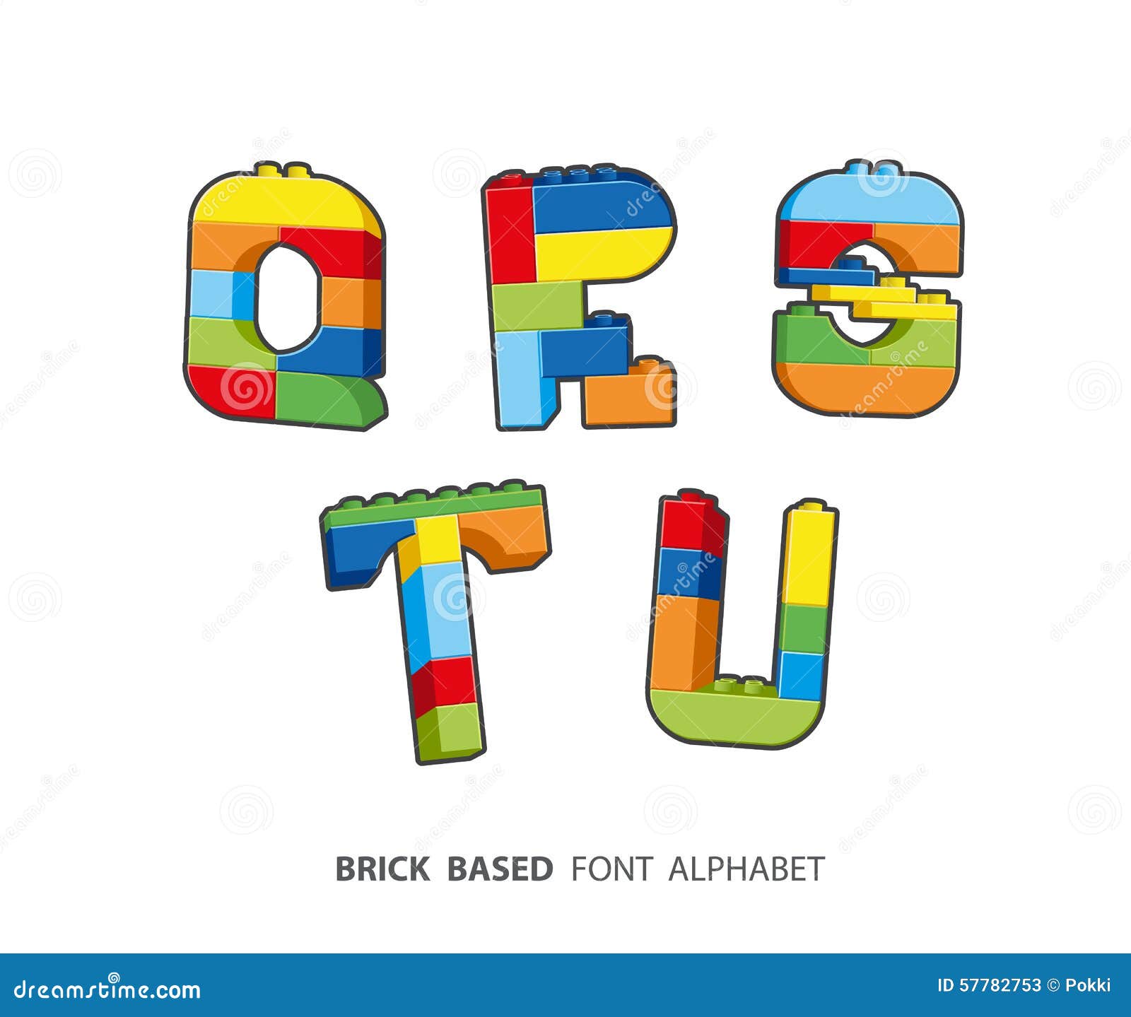Alphabet Created from Playing Bricks. Stock Illustration - Illustration ...