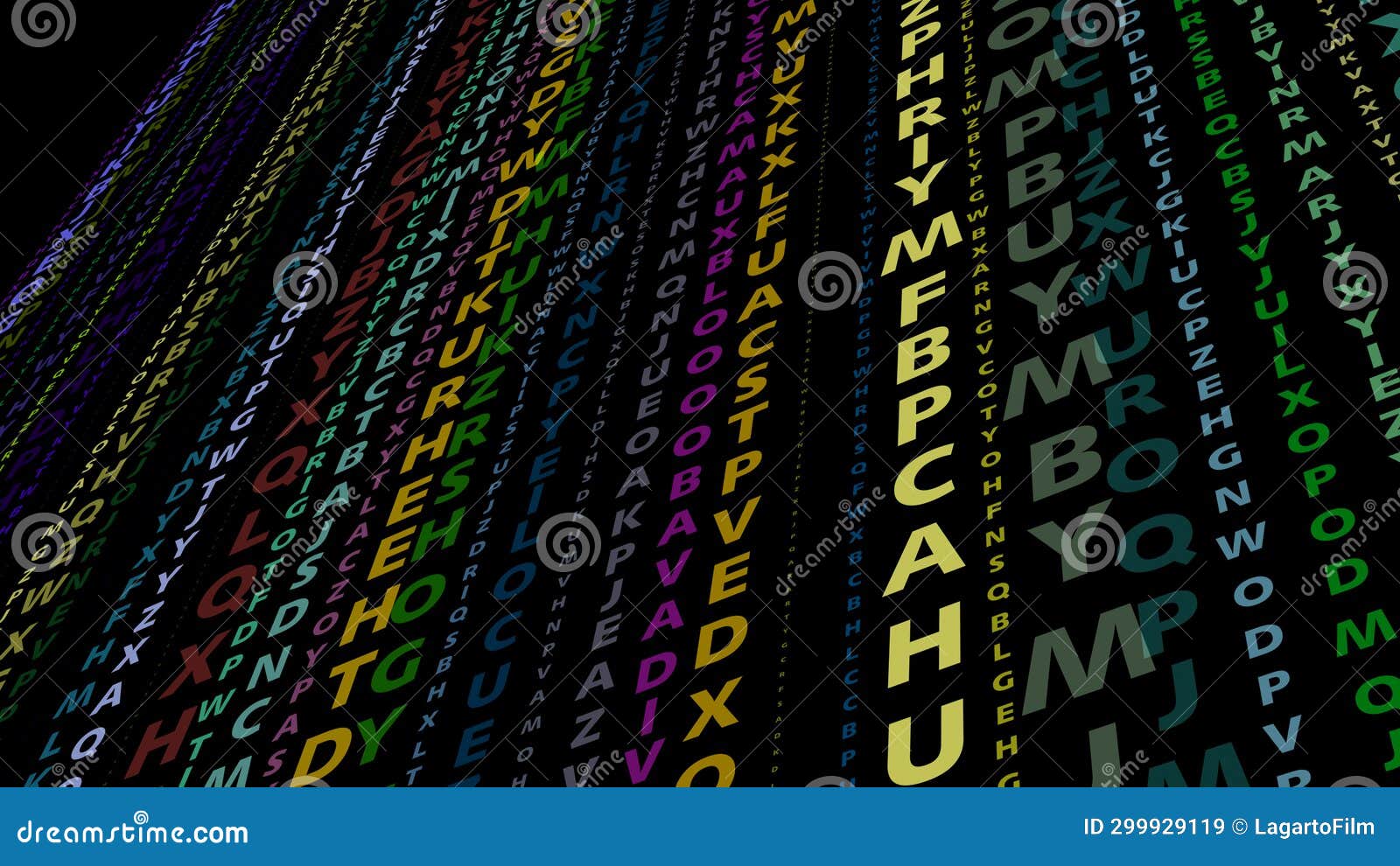 Characters in Random Lettering Create Typography Pattern, Forming ...