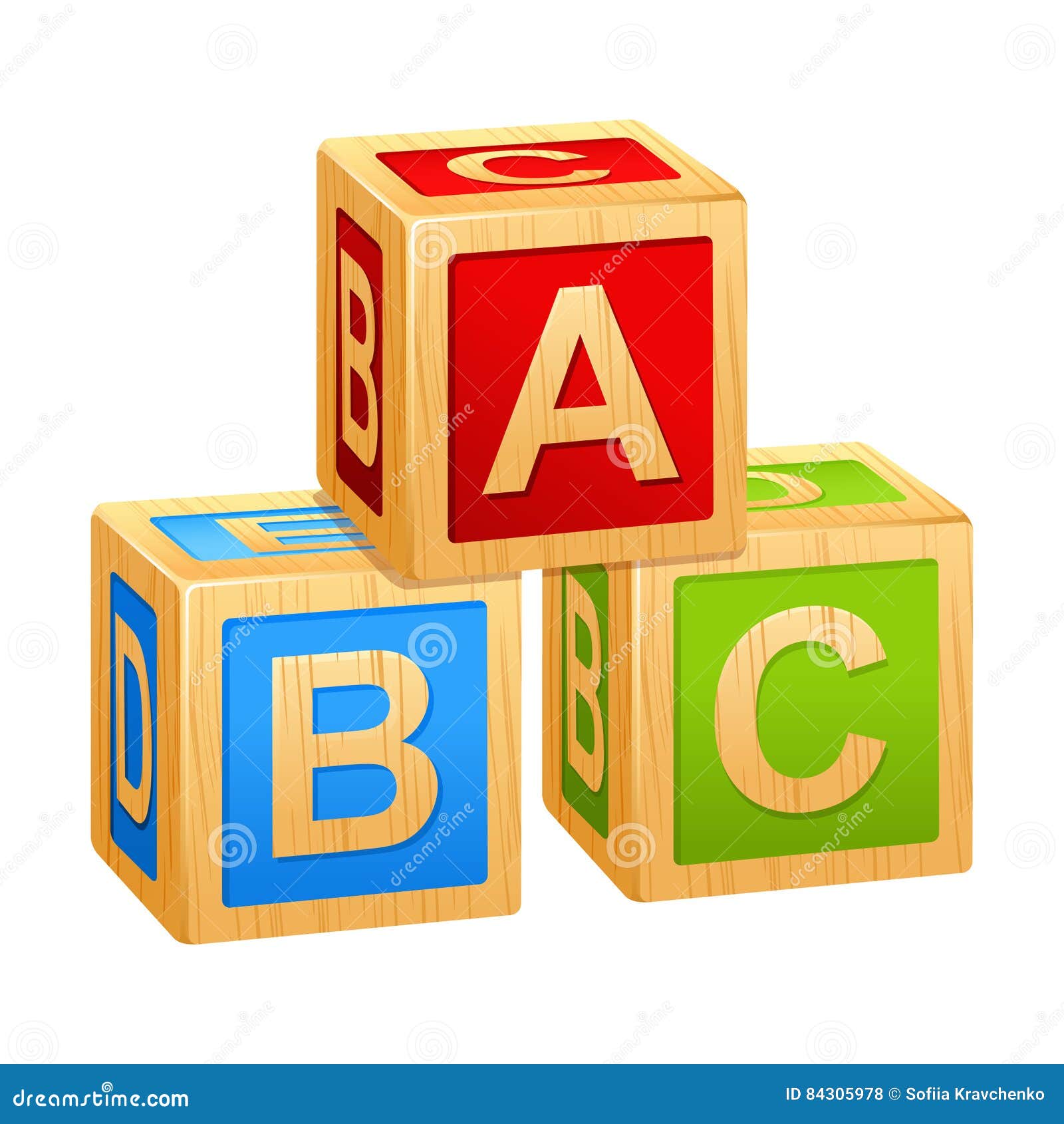 Alphabet cubes a,B,C stock vector. Illustration of wooden - 84305978