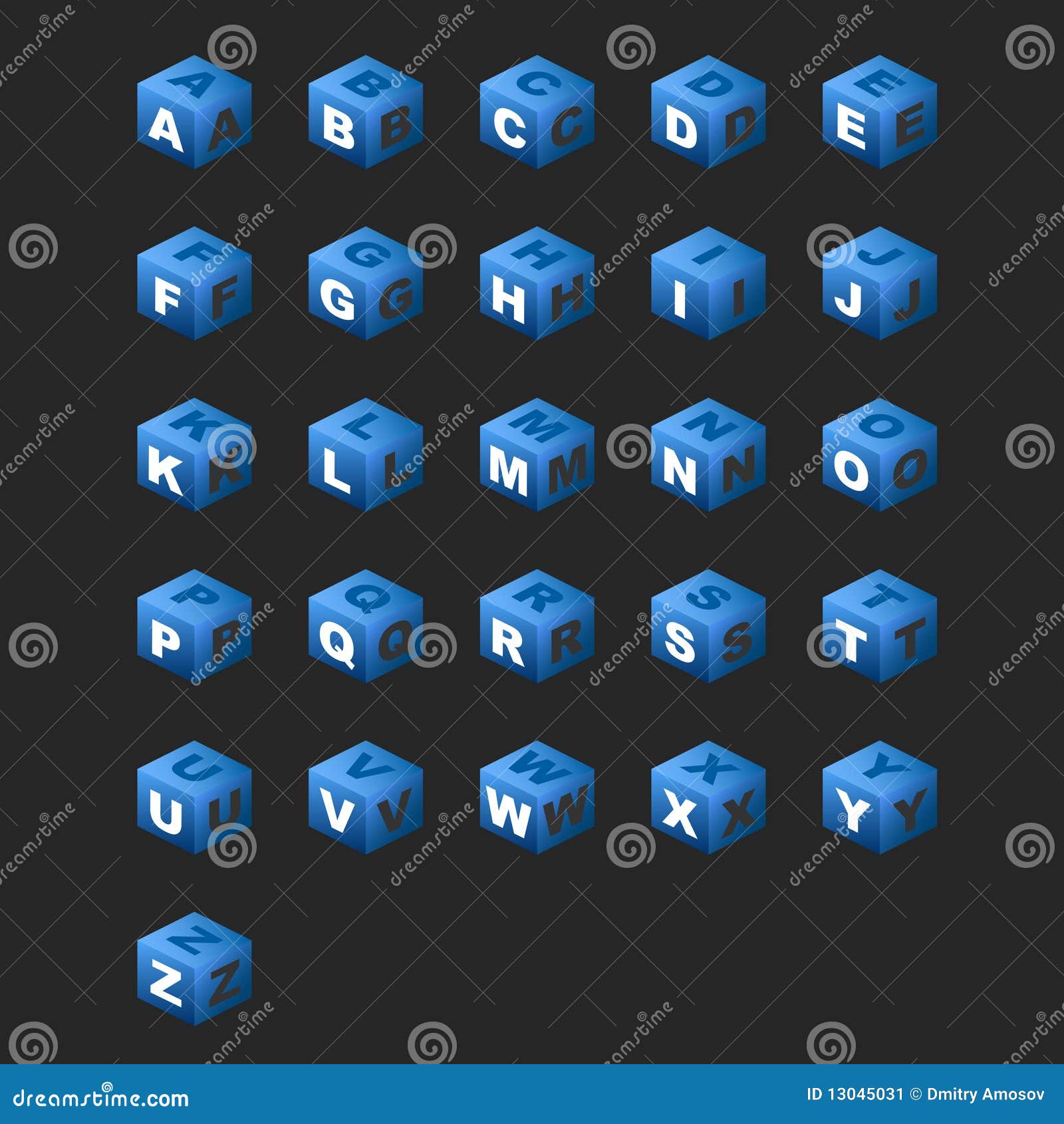 Alphabet Cubes (Blue Theme) Stock Illustration - Illustration of icons ...