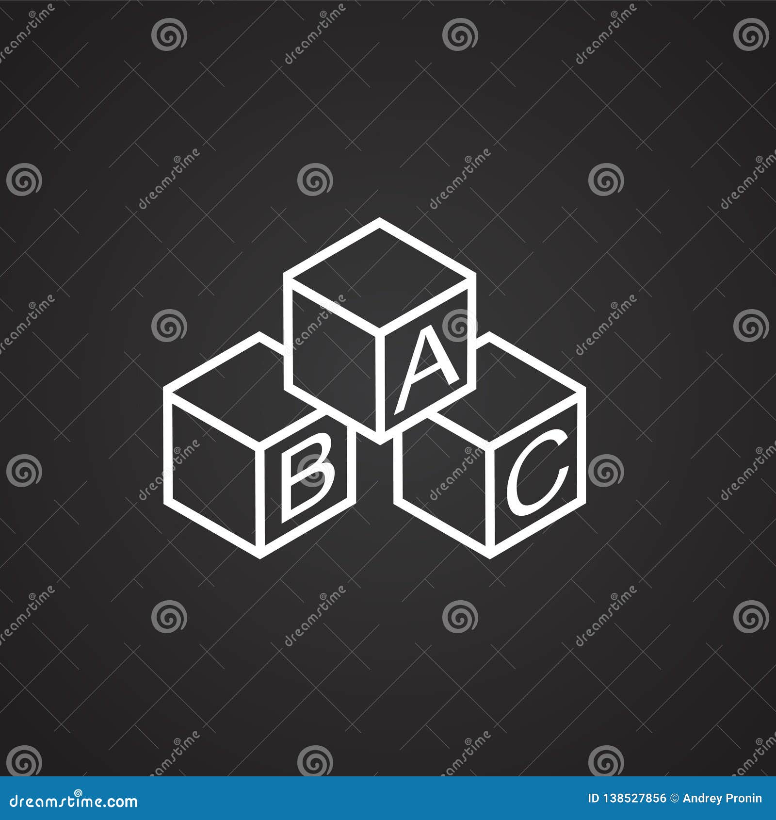 Alphabet Cubes With A,B,C Letters And Numerals Cartoon Vector ...