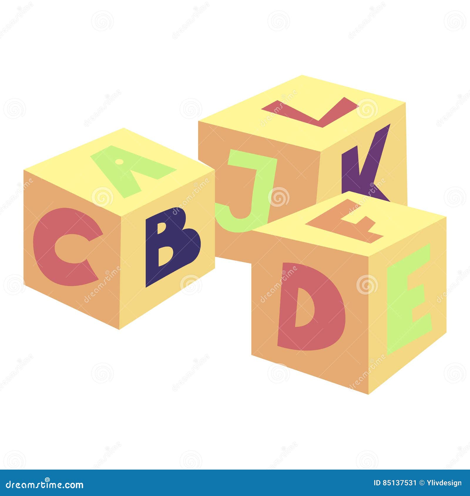 Alphabet Cubes Toy Icon, Cartoon Style Stock Vector - Illustration of ...