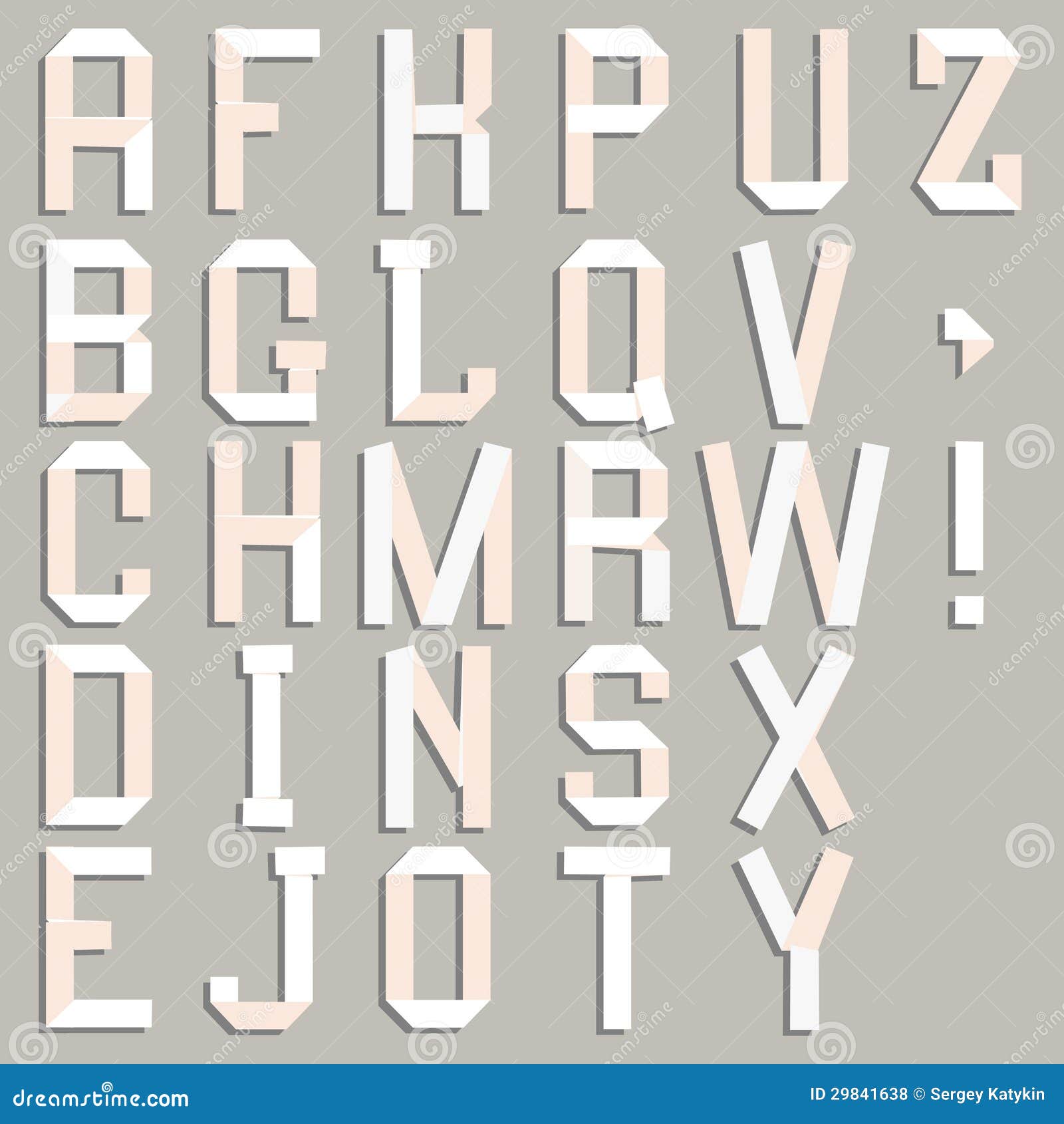 Alphabet cut out of paper. stock vector. Illustration of school - 29841638