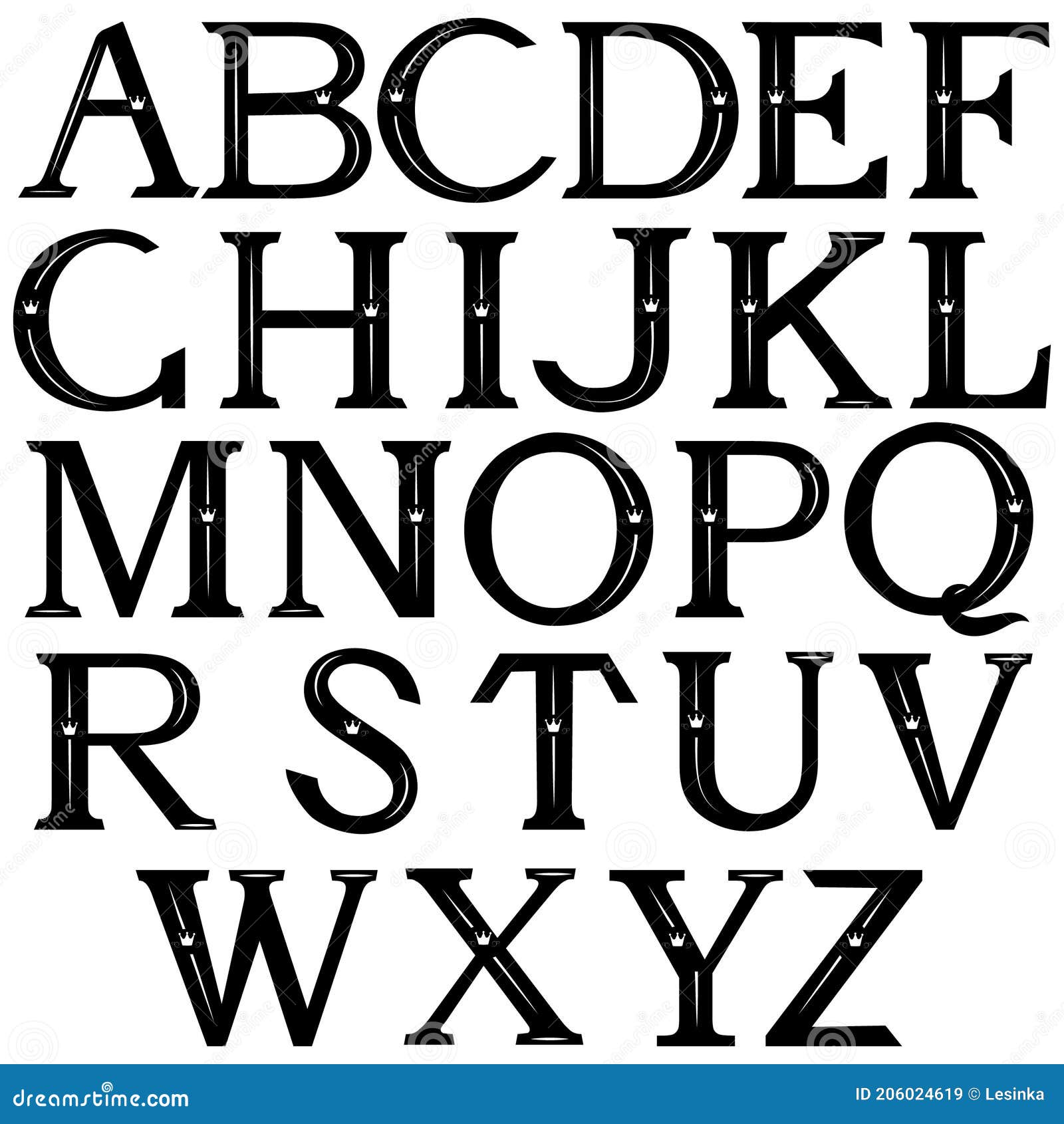 Alphabet with cut pattern stock vector. Illustration of geometry ...