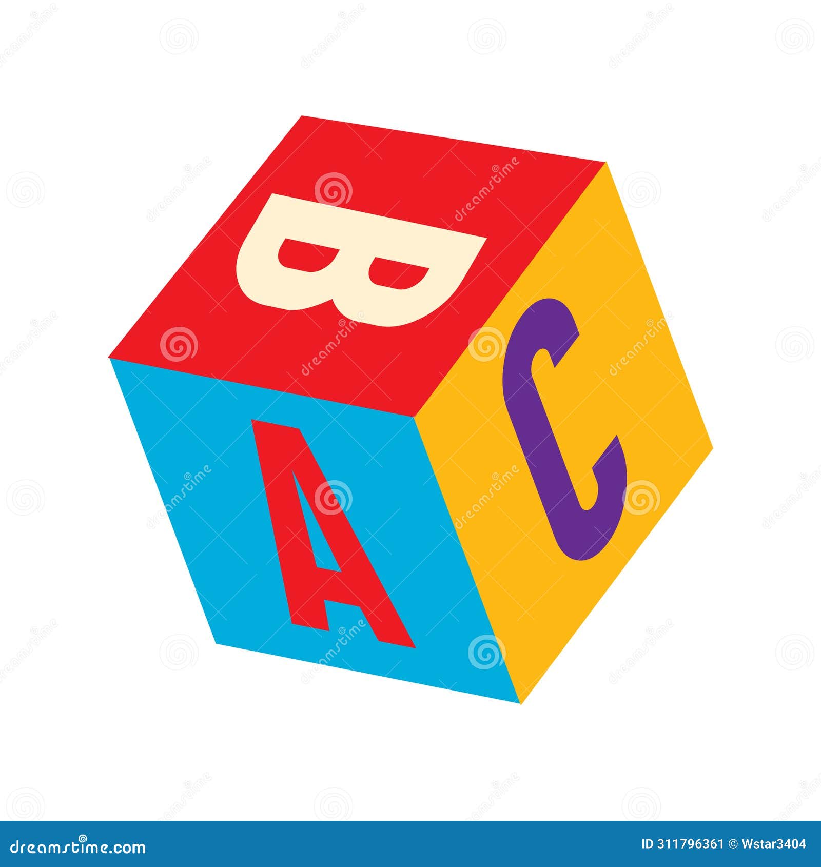 Alphabet 3d Cube Block with a B C Letters Icon Stock Vector ...