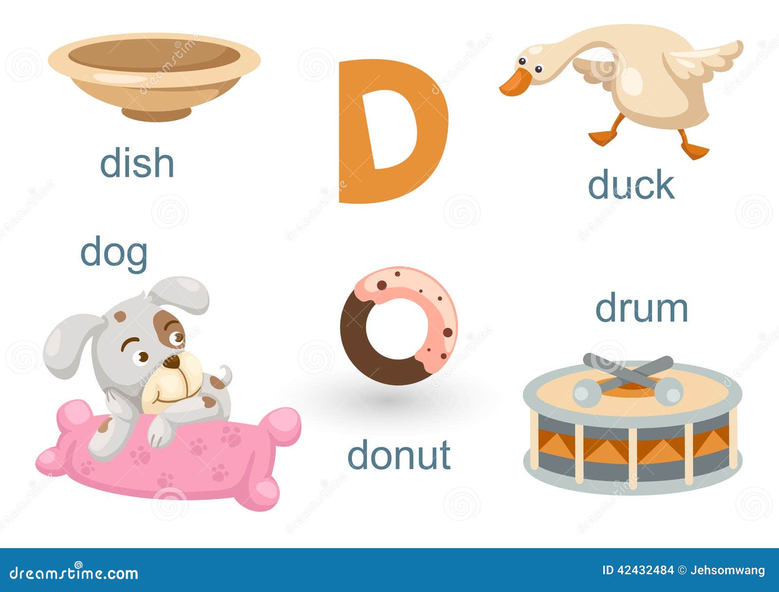 Alphabet D stock vector. Illustration of creative, drum - 42432484