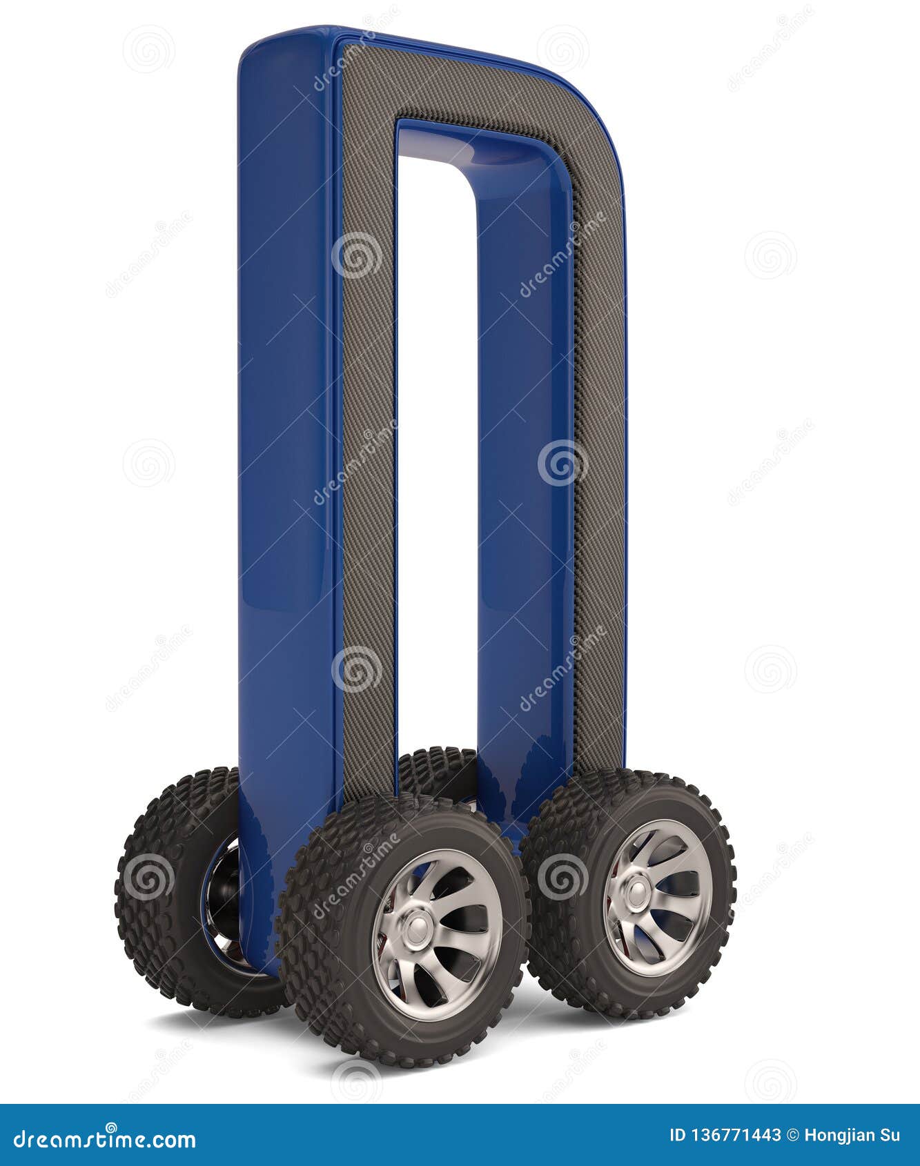 Alphabet D with Wheels Isolated on White Background 3D Illustration ...