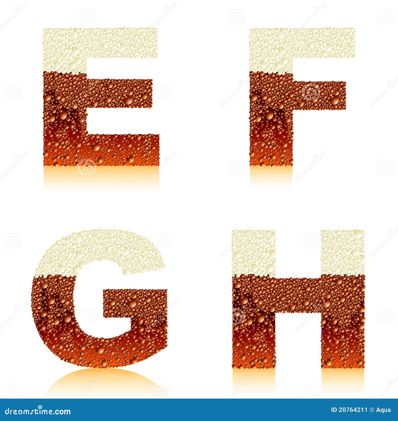 Alphabet Dark Beer EFGH Cartoon Vector | CartoonDealer.com #20764211