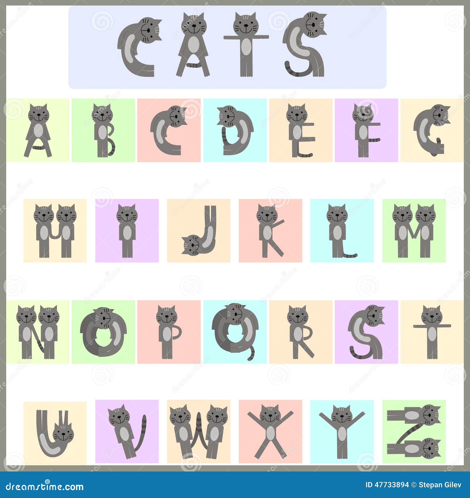 Alphabet de chat illustration de vecteur. Illustration du apprendre ...