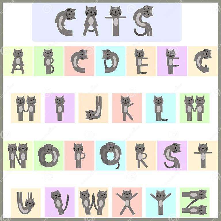 Alphabet de chat illustration de vecteur. Illustration du apprendre ...