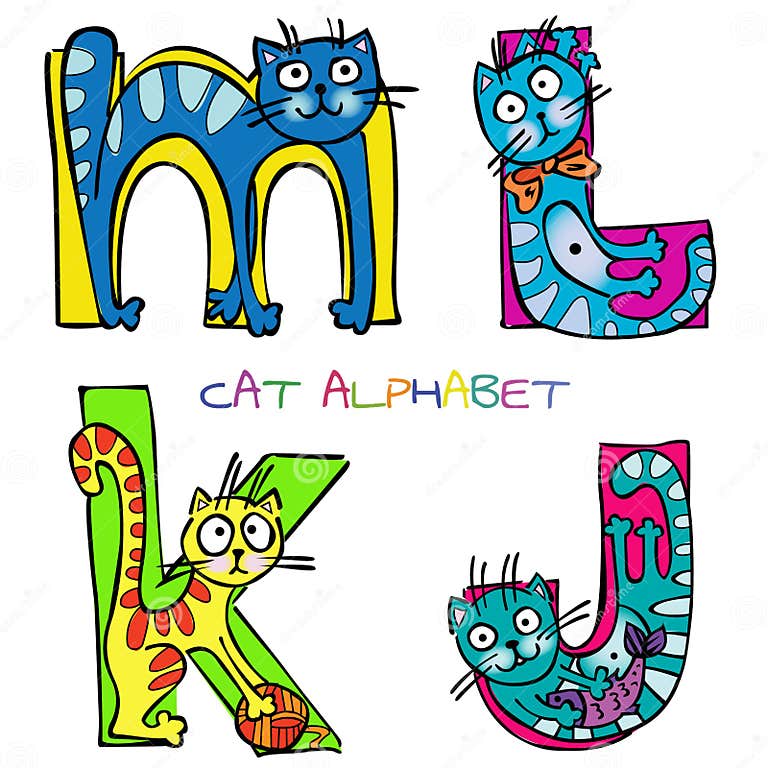 Alphabet de chat illustration de vecteur. Illustration du gros - 87585553