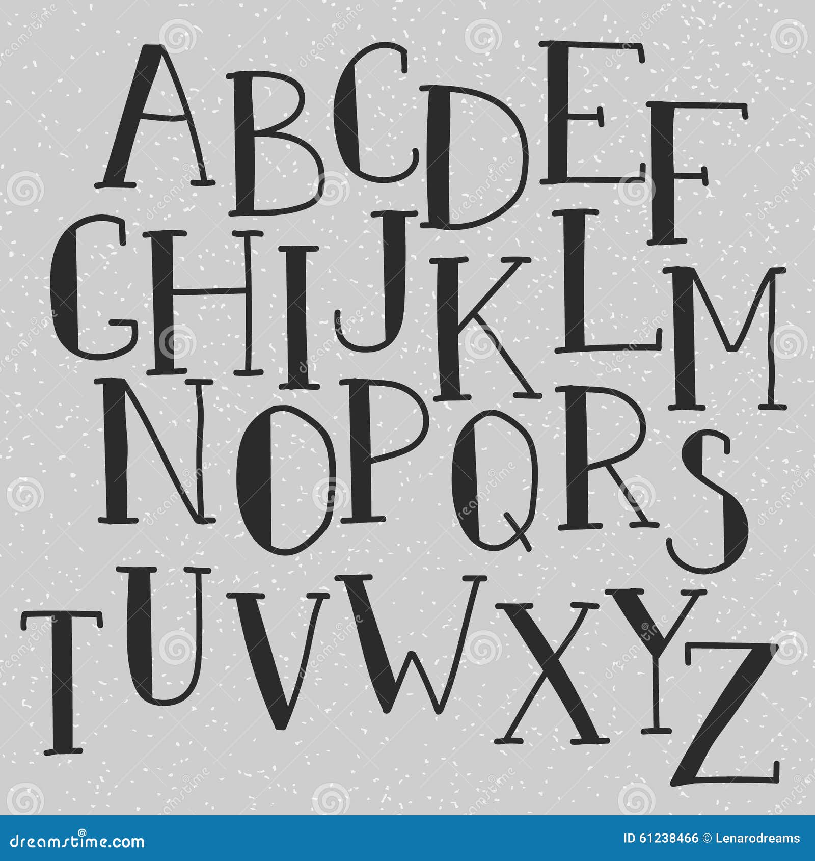 Alphabet De Griffonnage De Vecteur Illustration Stock - Illustration du ...