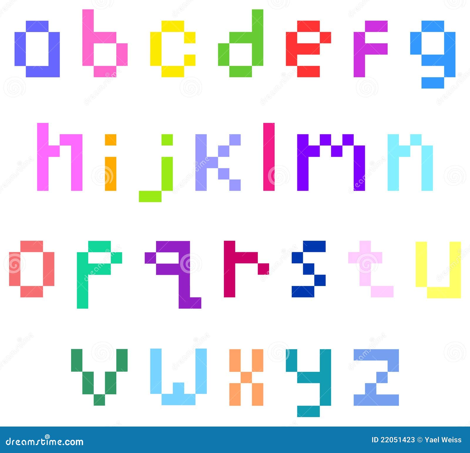 Alphabet De Lettre Minuscule De Pixel Photos stock - Image: 22051423