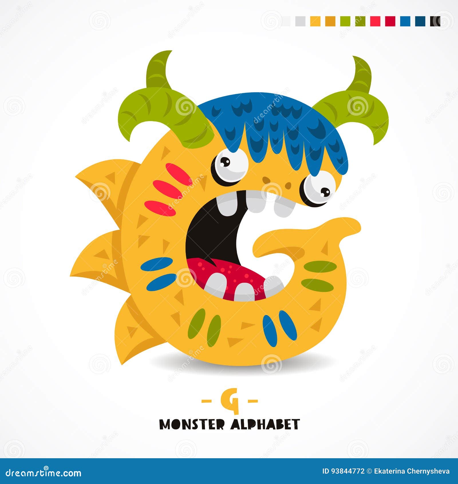 Alphabet De Monstre Lettre G Illustration de Vecteur - Illustration du ...